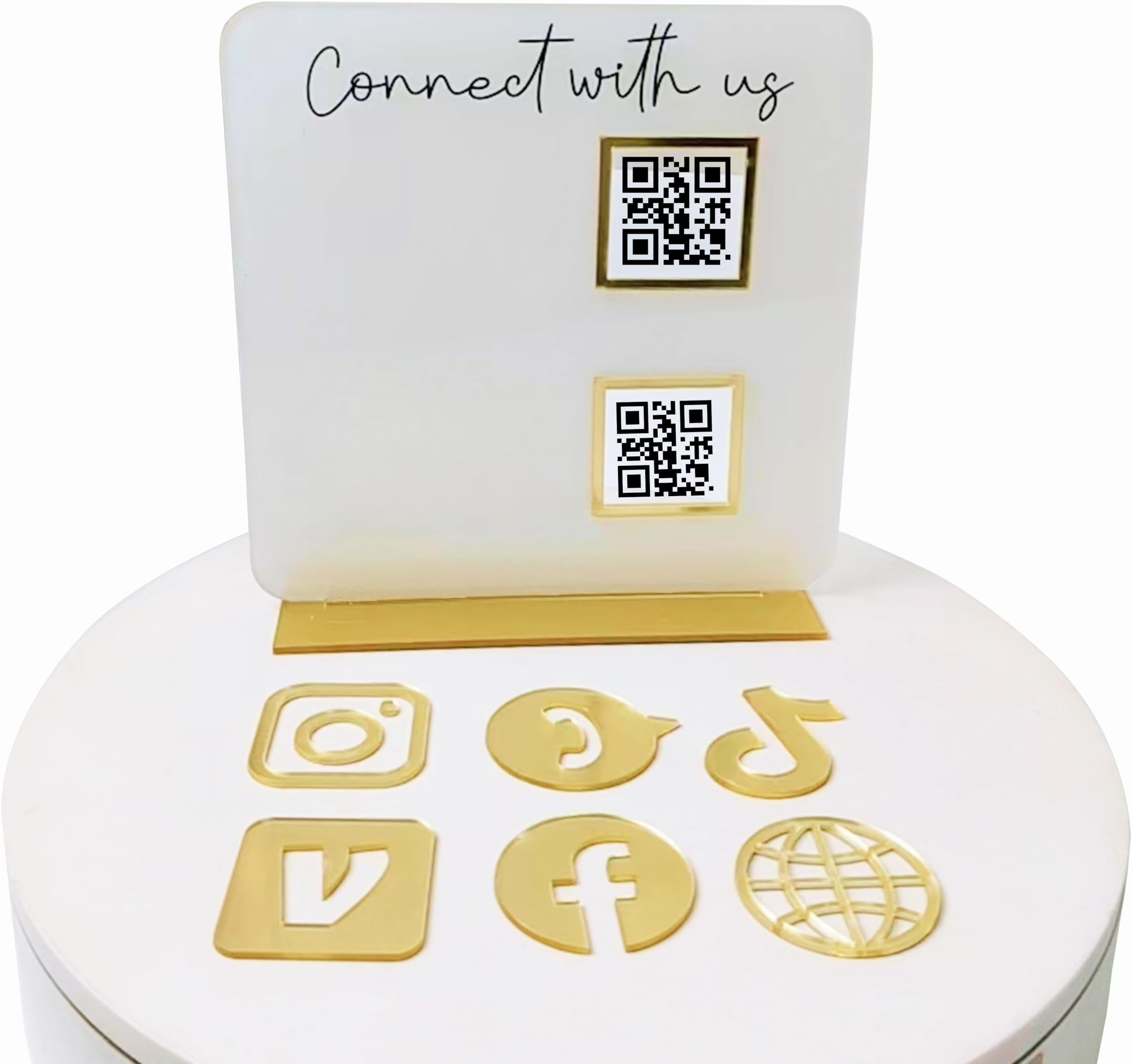 Amazon.com: Skywin QR Code Business Social Media Sign Stand - Elegant ...