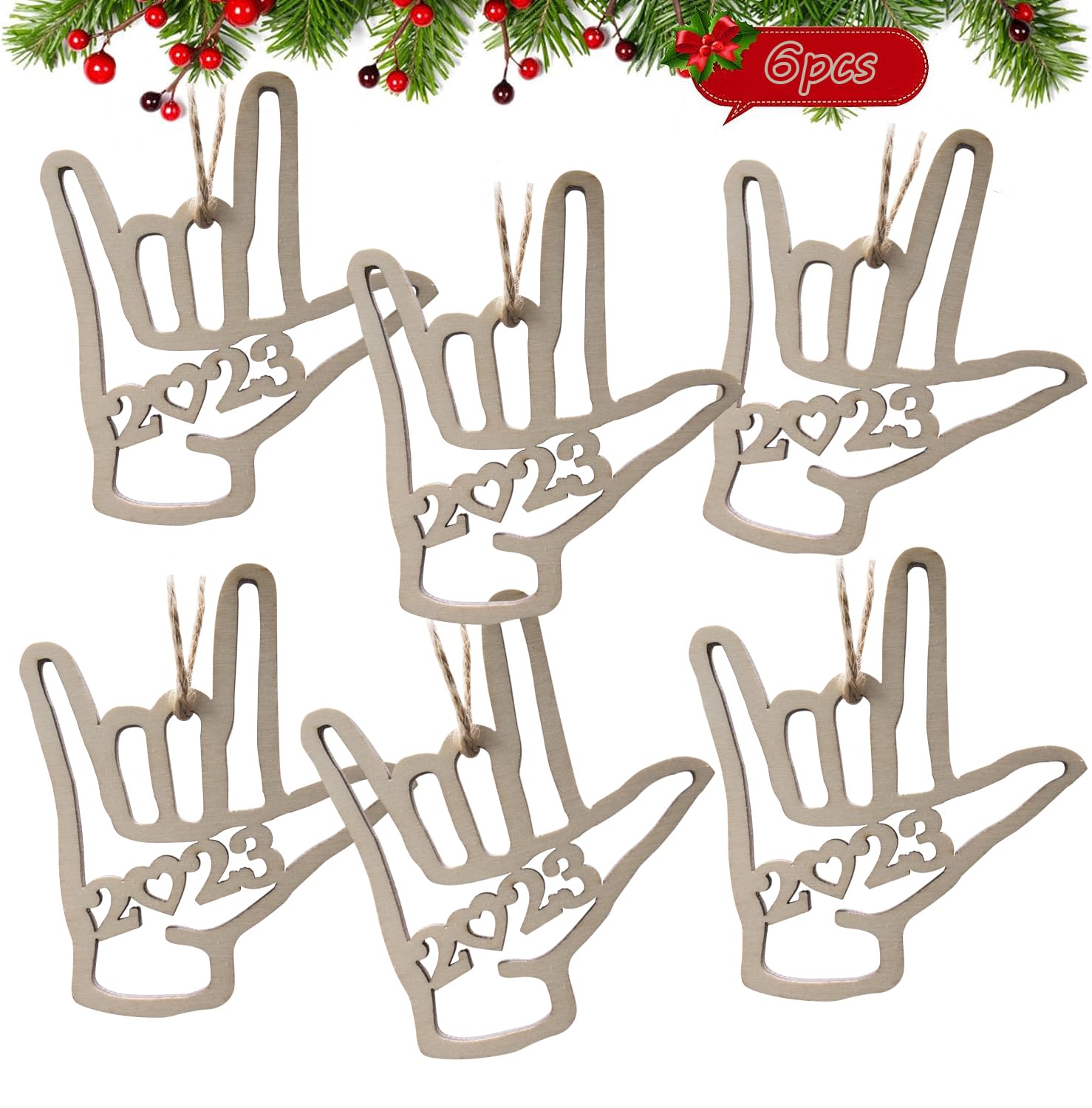 I Love You ASL Sign Language Hand Christmas Day Decor,2023 Christmas ...