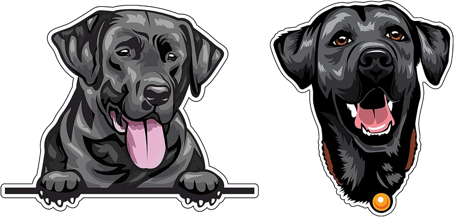 Buy WickedGoodz Black Lab Decals - 2 pc Set Labrador Retriever Dog ...