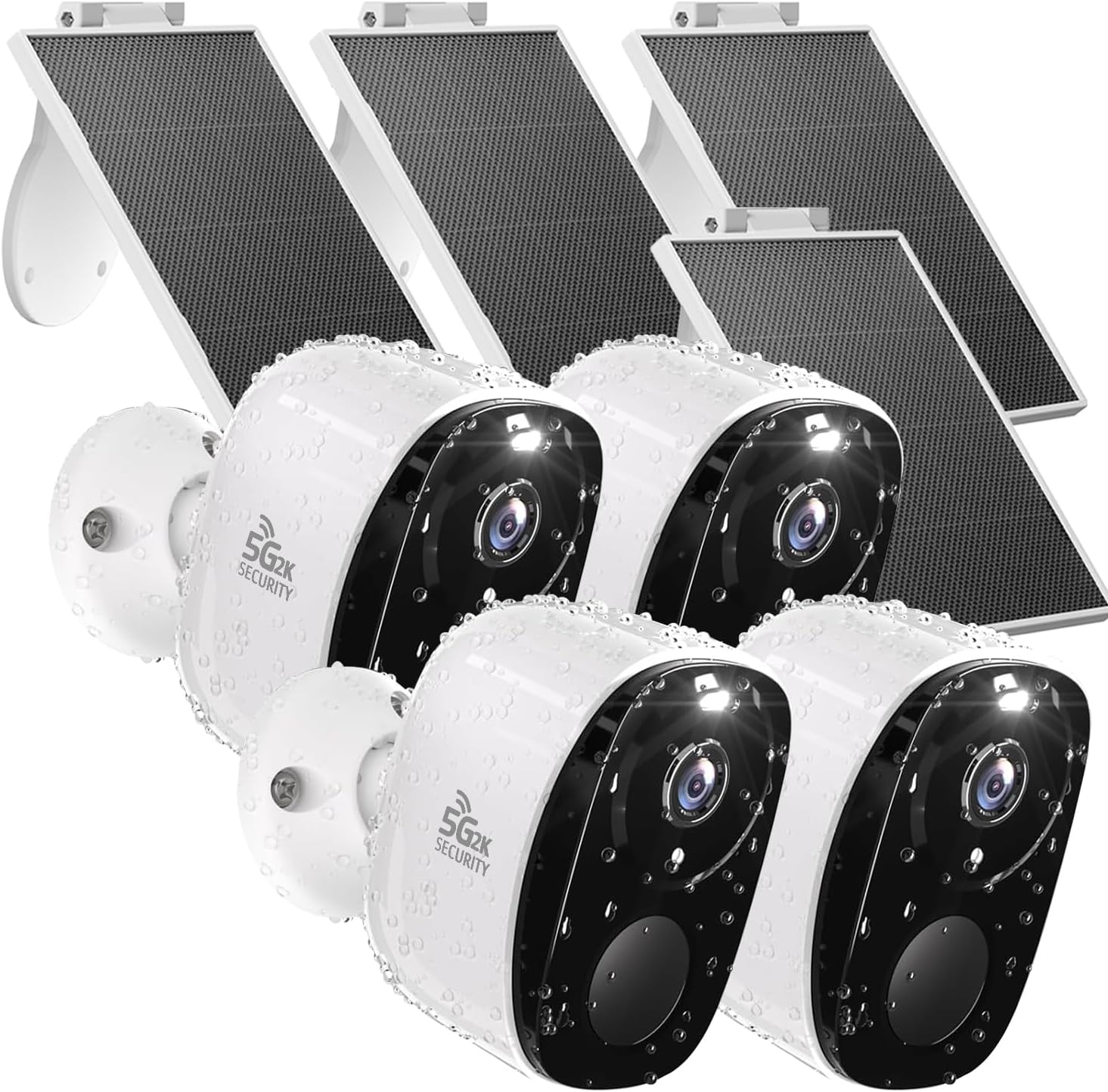 Amazon.com : Rraycom 4pc Solar Security Cameras Wireless Outdoor, 2K ...