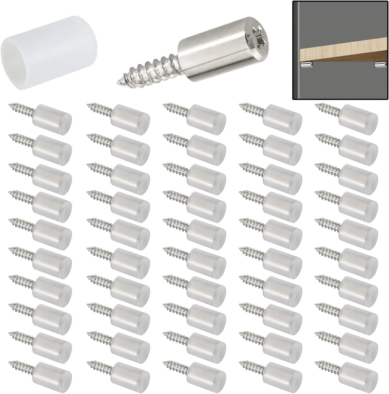 Amazon.com: 50Pcs Self-Tapping Screws for Cabinets - Non-Slip Sleeve ...