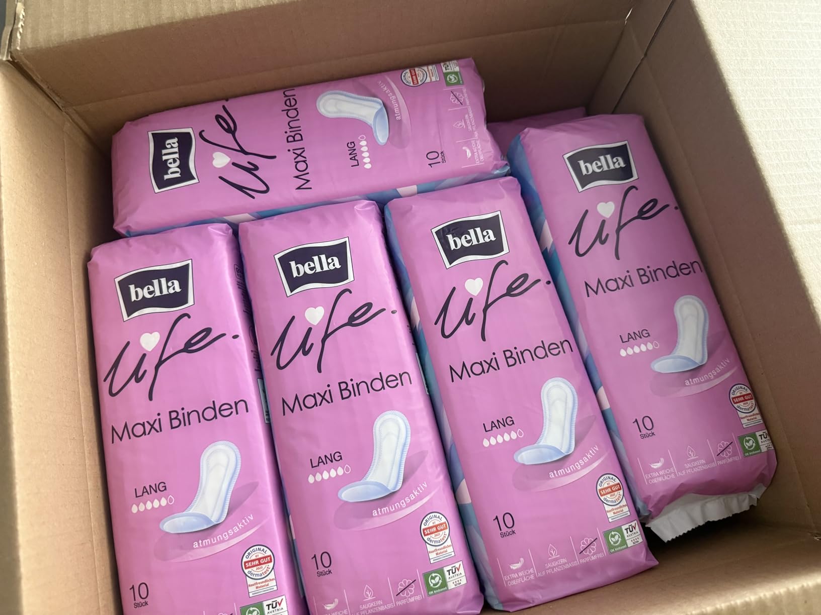 bella life Maxi Damenbinden Lang | dermatest: SEHR GUT | atmungsaktive ...