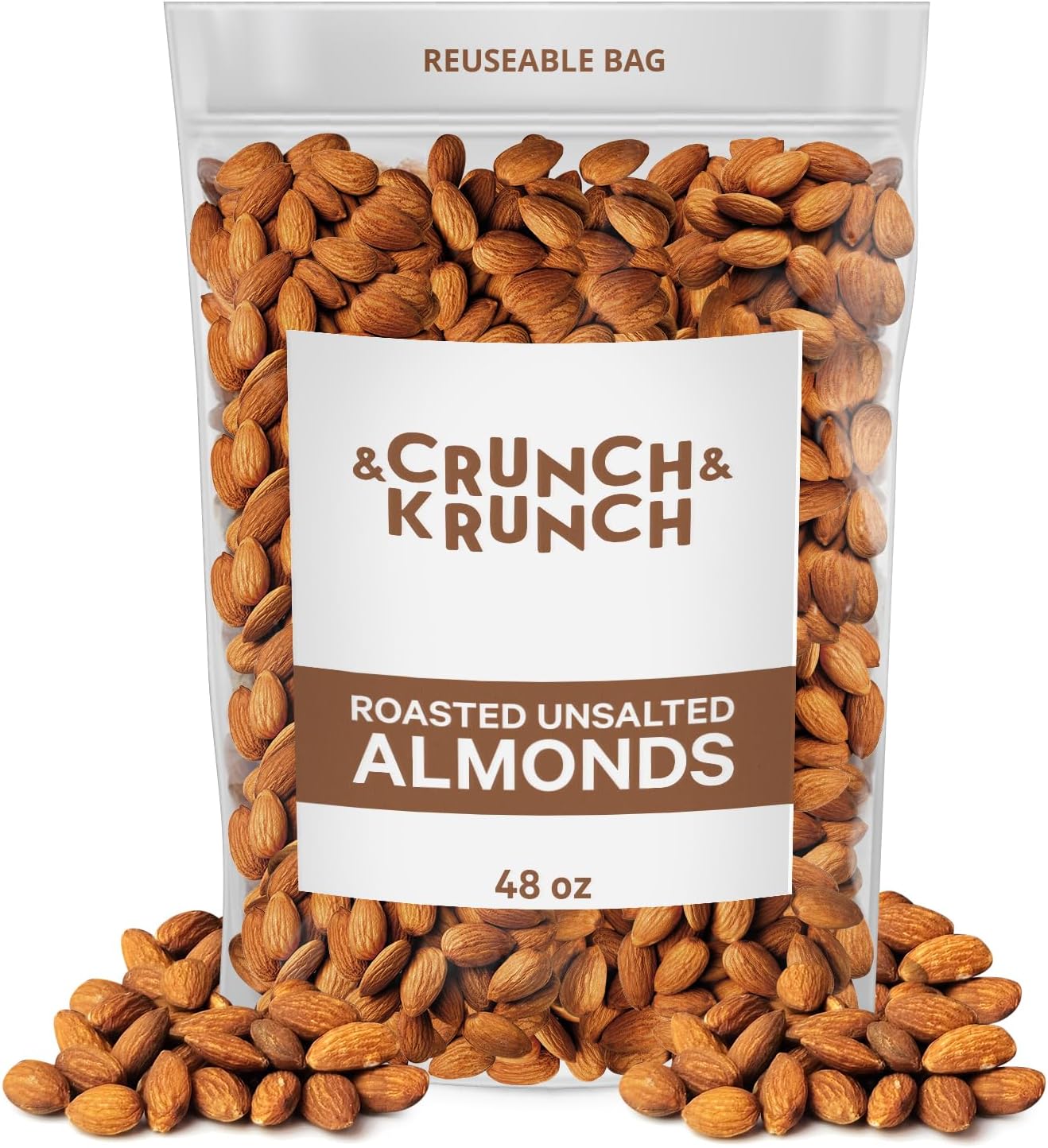 Amazon.com : Amazon Brand - Happy Belly Whole Raw Almonds, 48 Ounce ...