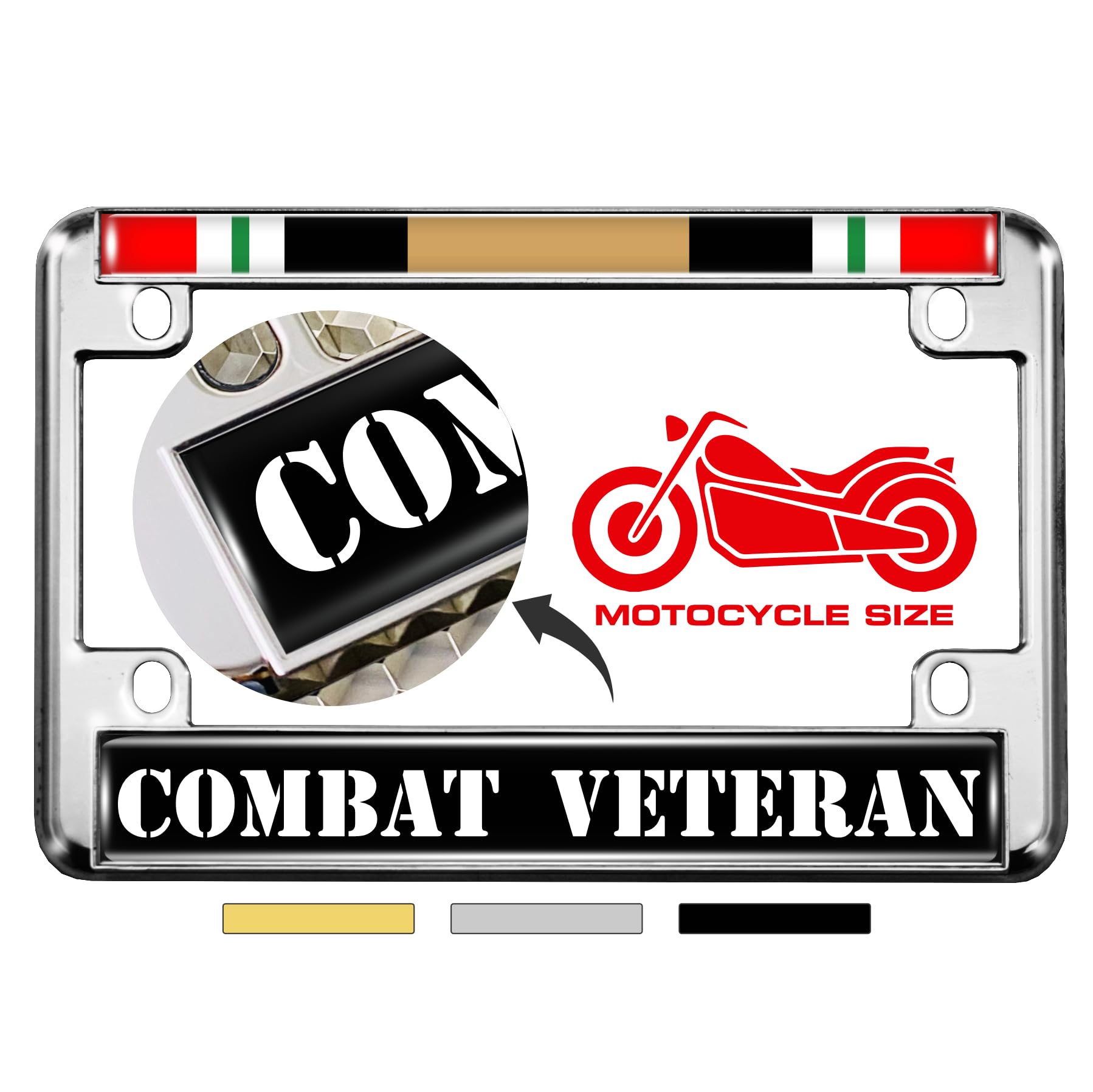 Motorcycle Metal License Plate Frame with Iraq Combat Veteran Design | eBay
