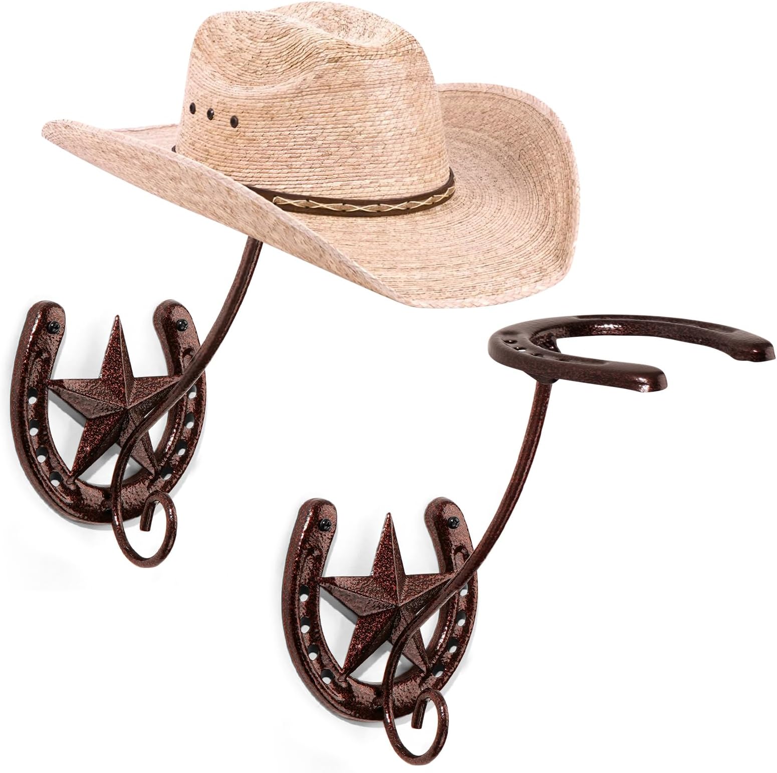 Amazon.com: Ryker Ranch Cowboy hat Rack for Wall | Western hat Rack ...