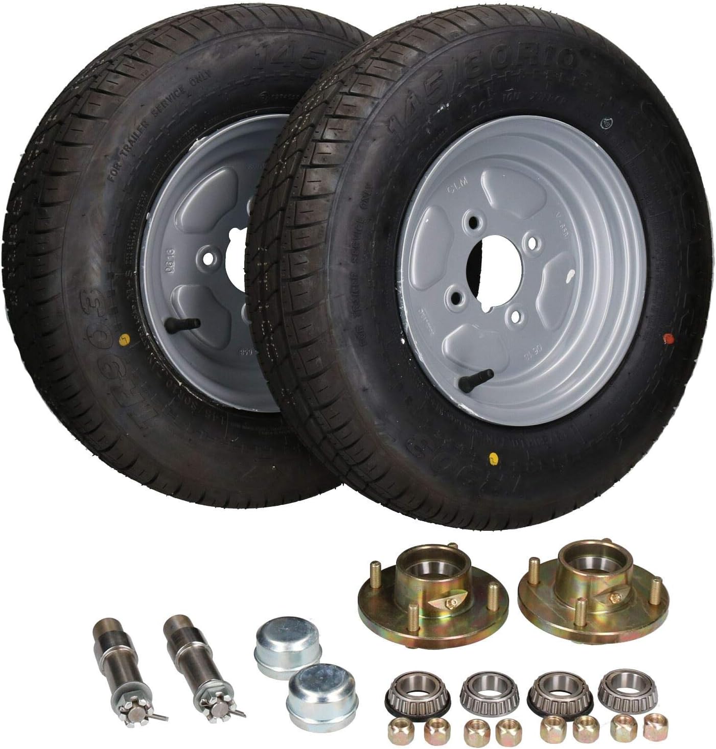 Amazon.com: AB Tools 2 Pack Trailer Trolley Wheel Hubs, Wheels & Stub ...