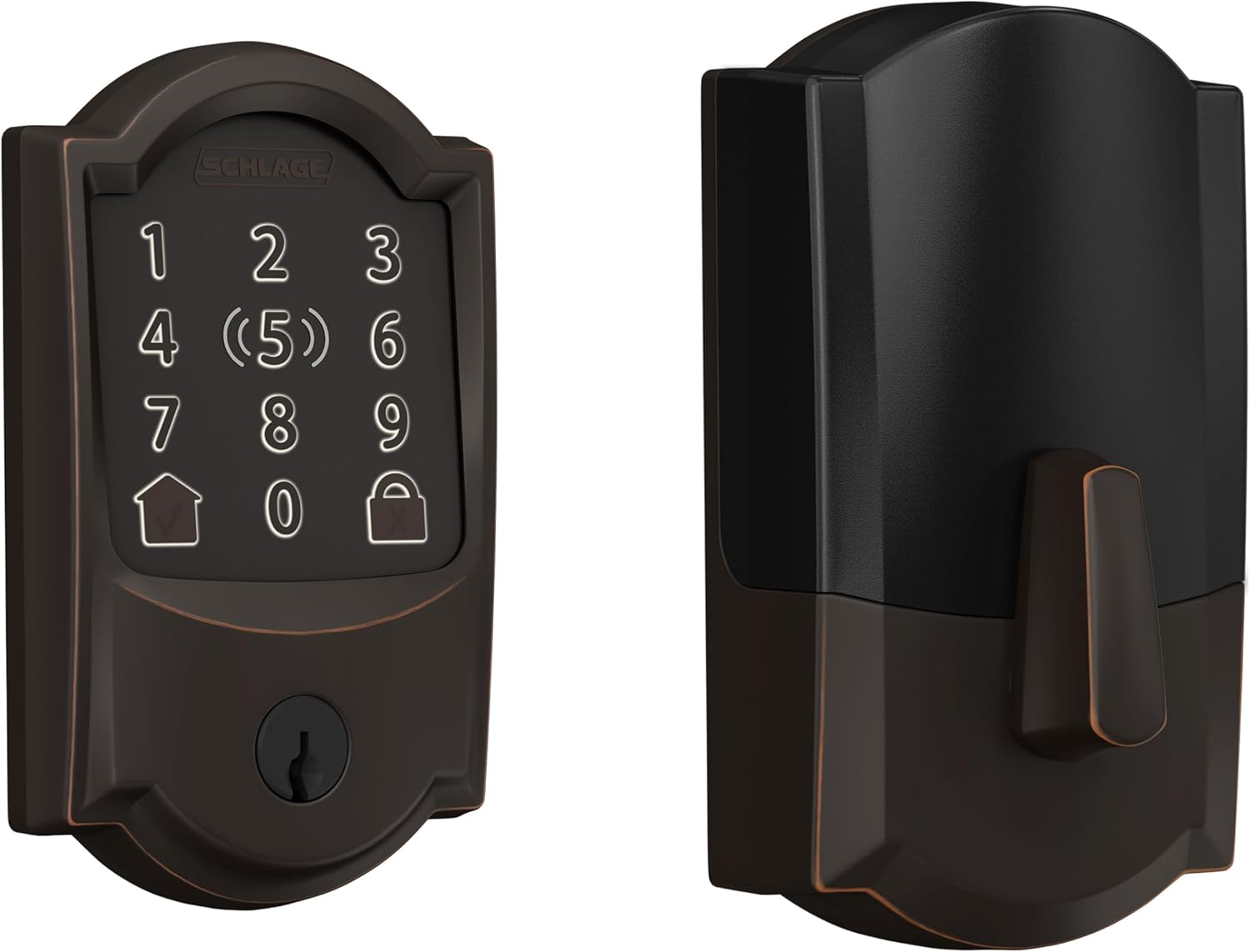 Schlage BE499WB CAM 716 Encode Plus WiFi Deadbolt Smart Lock, Keyless ...