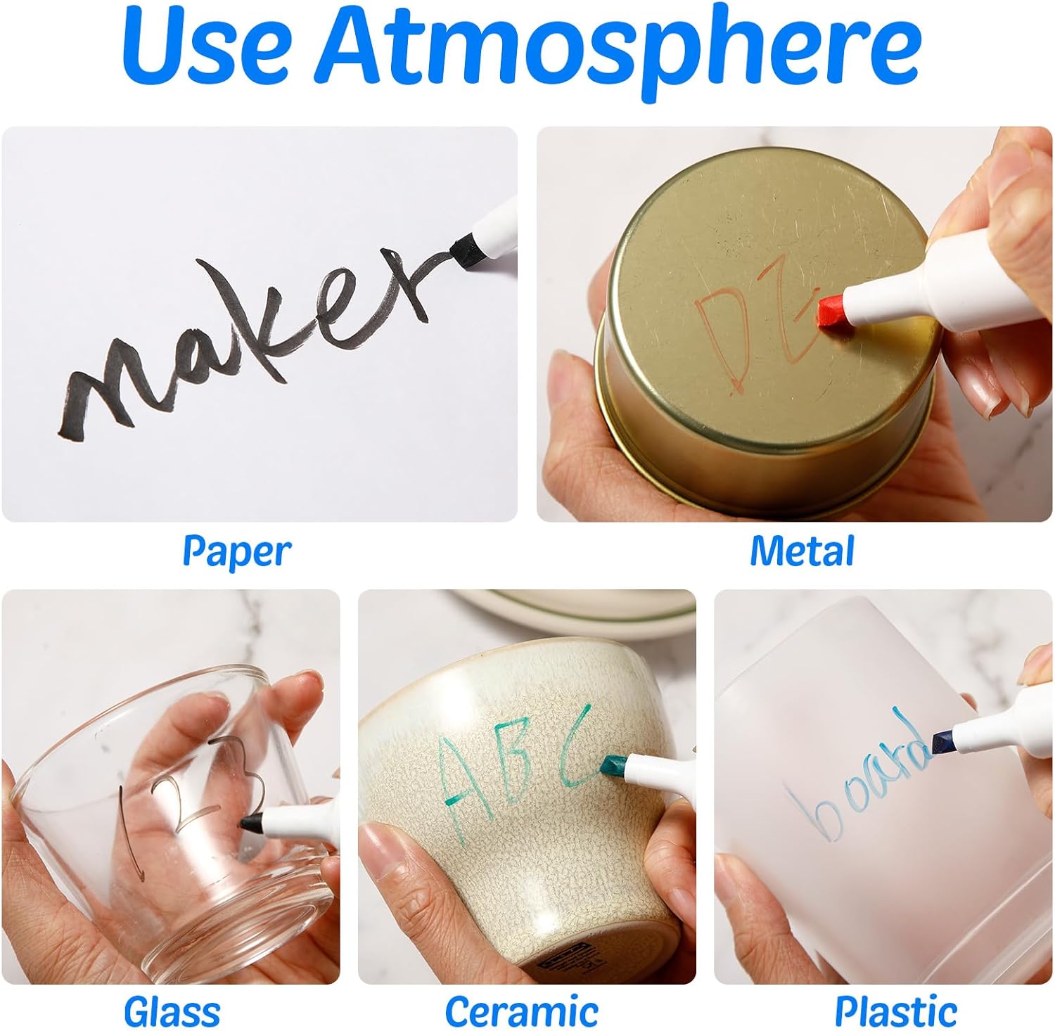 Jetec 120 marcadores de borrado en seco a granel con punta de cincel de ...