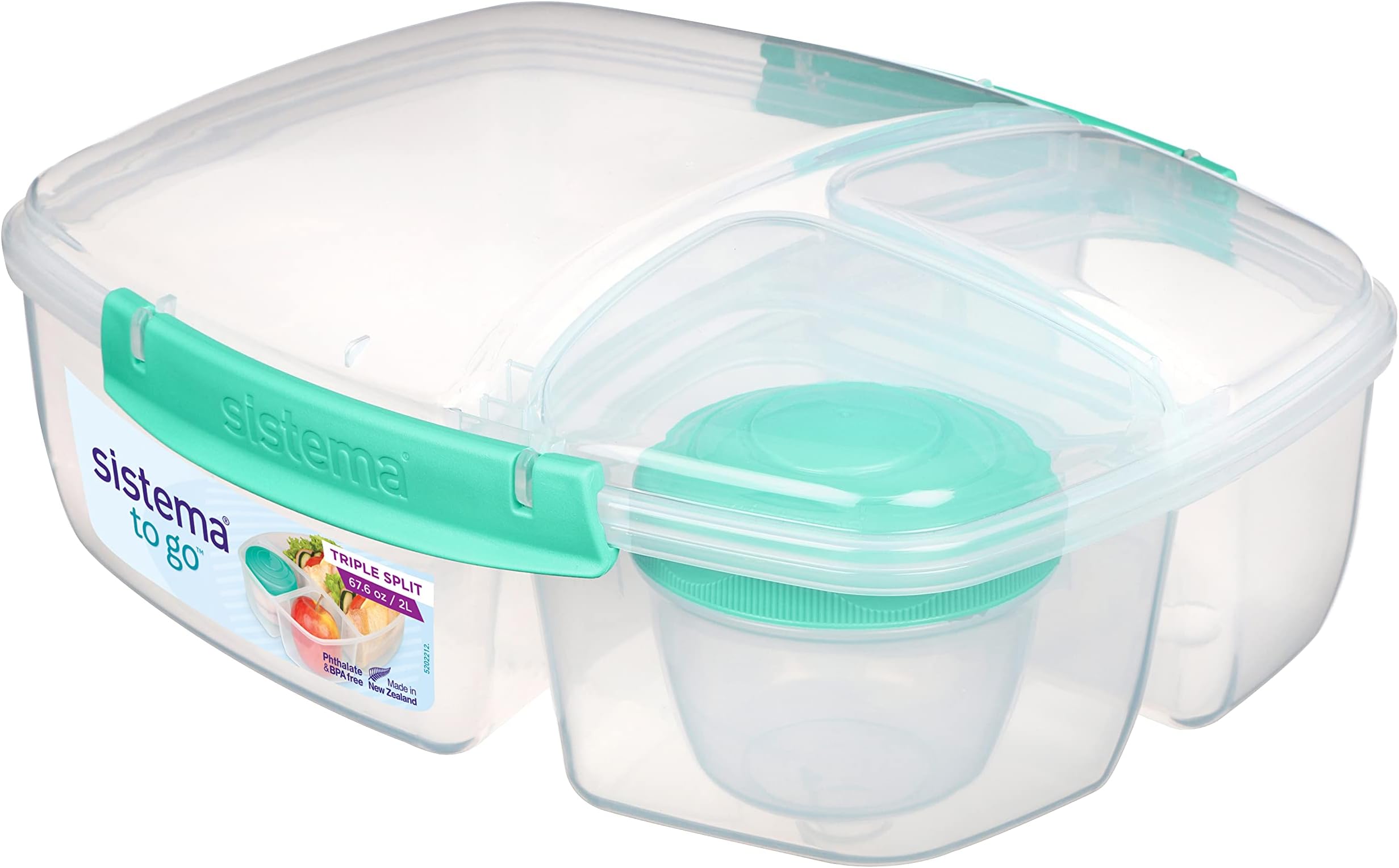 Sistema Lunch Triple Split Lunchbox / Lunch Box with Yoghurt Pot, 2 L ...