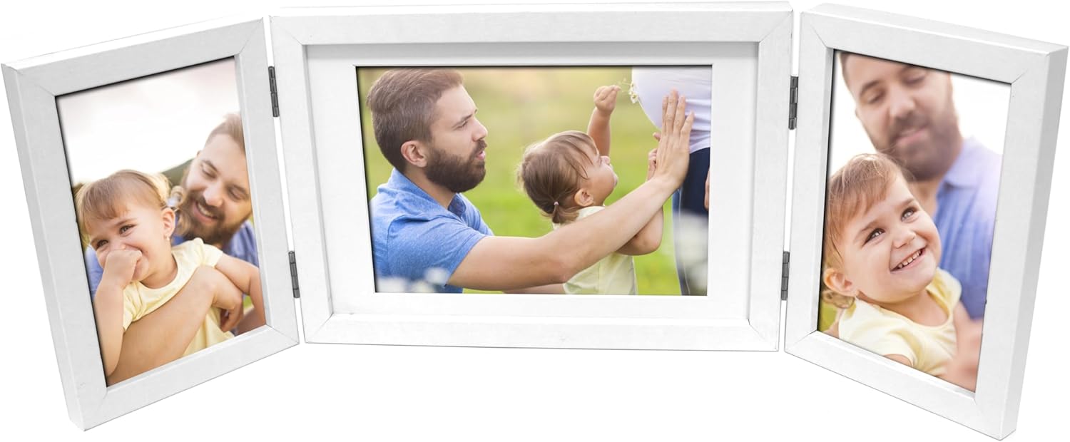 Triple Photo Picture Frame 6 x 4 and 7 x 5 White, Holds 3 Photographs ...