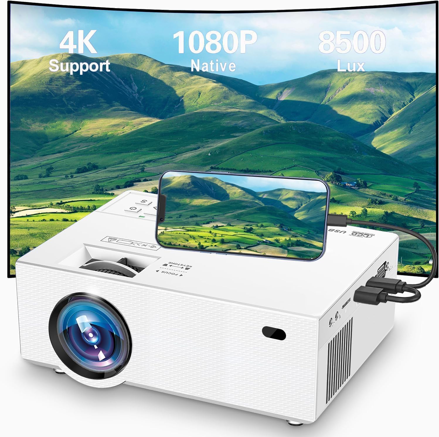 Amazon.com: Abdtech LCD Portable Video Home Projector With 3200 LED ...