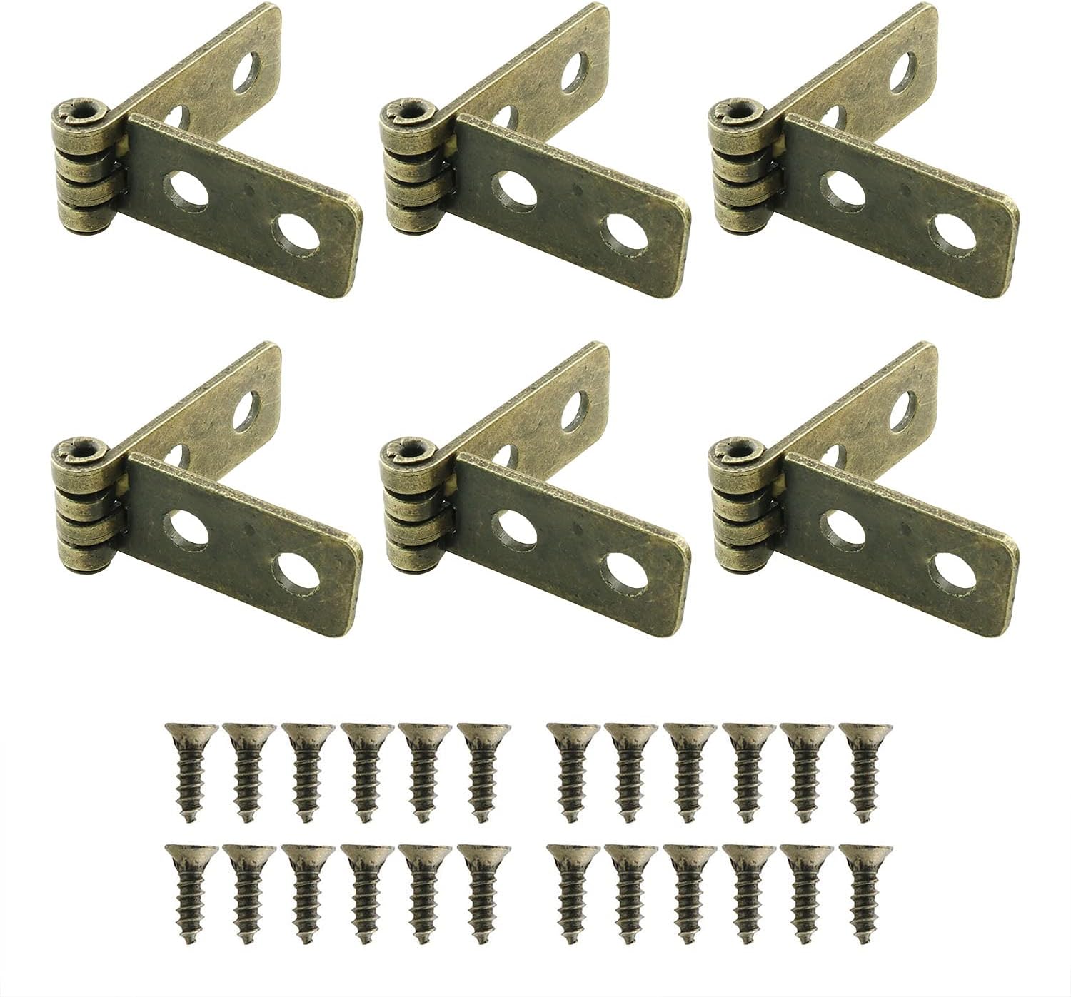 HJGarden 6PCS Bronze Hinge Vintage Narrow Flap Hinges Furniture Link ...