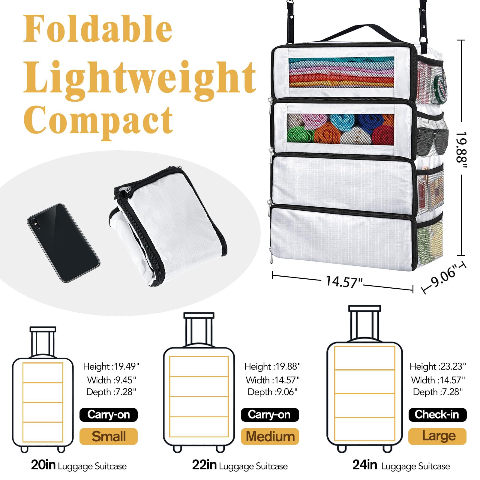 Snapklik.com : Suitcase Organizer, Carry On Closet Luggage Organizer ...