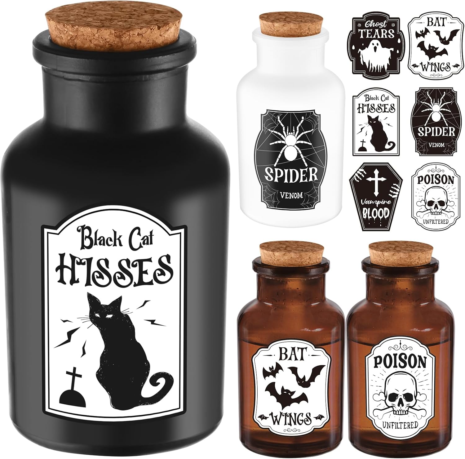 Amazon.com: Zoblise Halloween Potion Bottles Indoor Decor: 4 Potion ...
