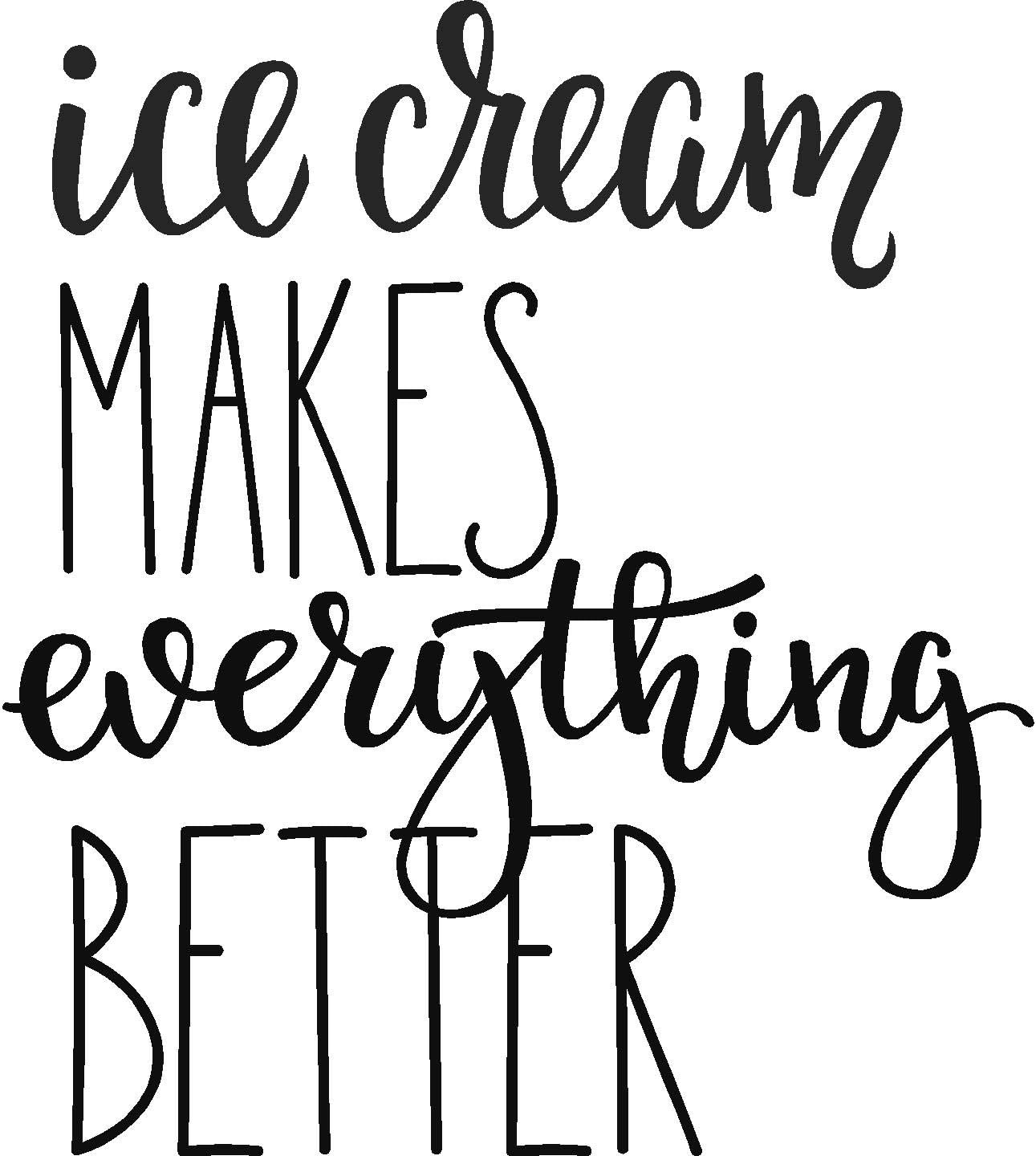 Amazon.com: Home Wall Decals Decor - Ice Cream Makes Everything Better ...