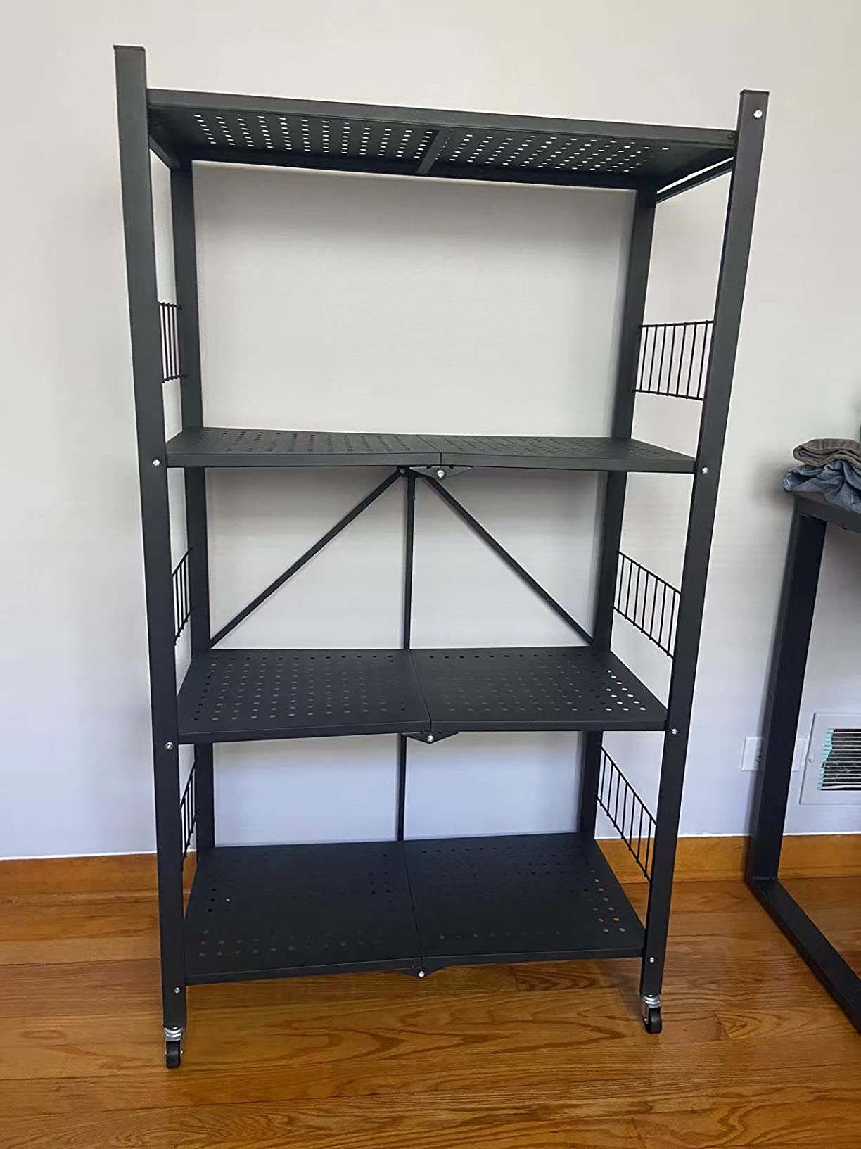 $13/mo - Finance Storage Shelves,Wheeled Folding Steel Wire Shelving,4 ...