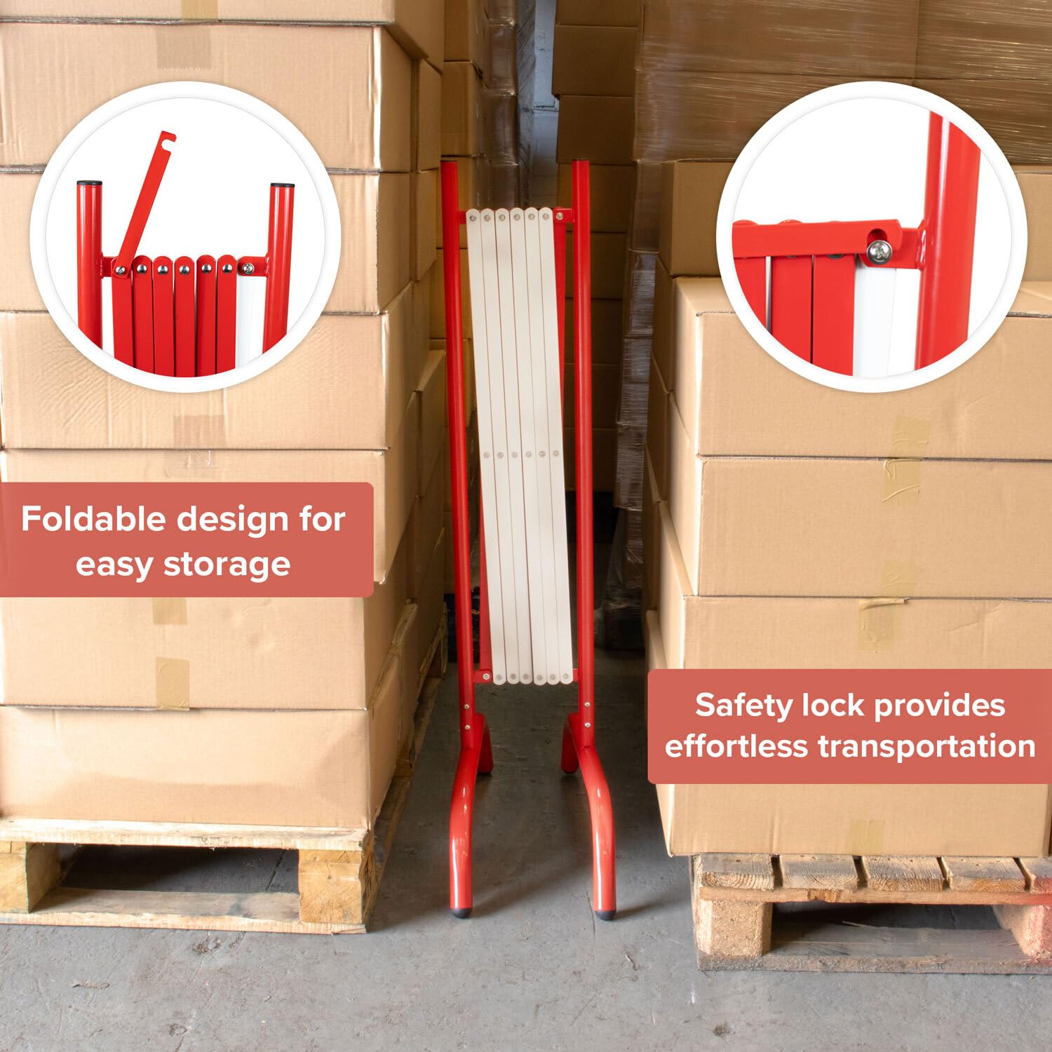 Snapklik.com : 10 Feet Extendable Safety Barrier - Red/White Fence Gate ...