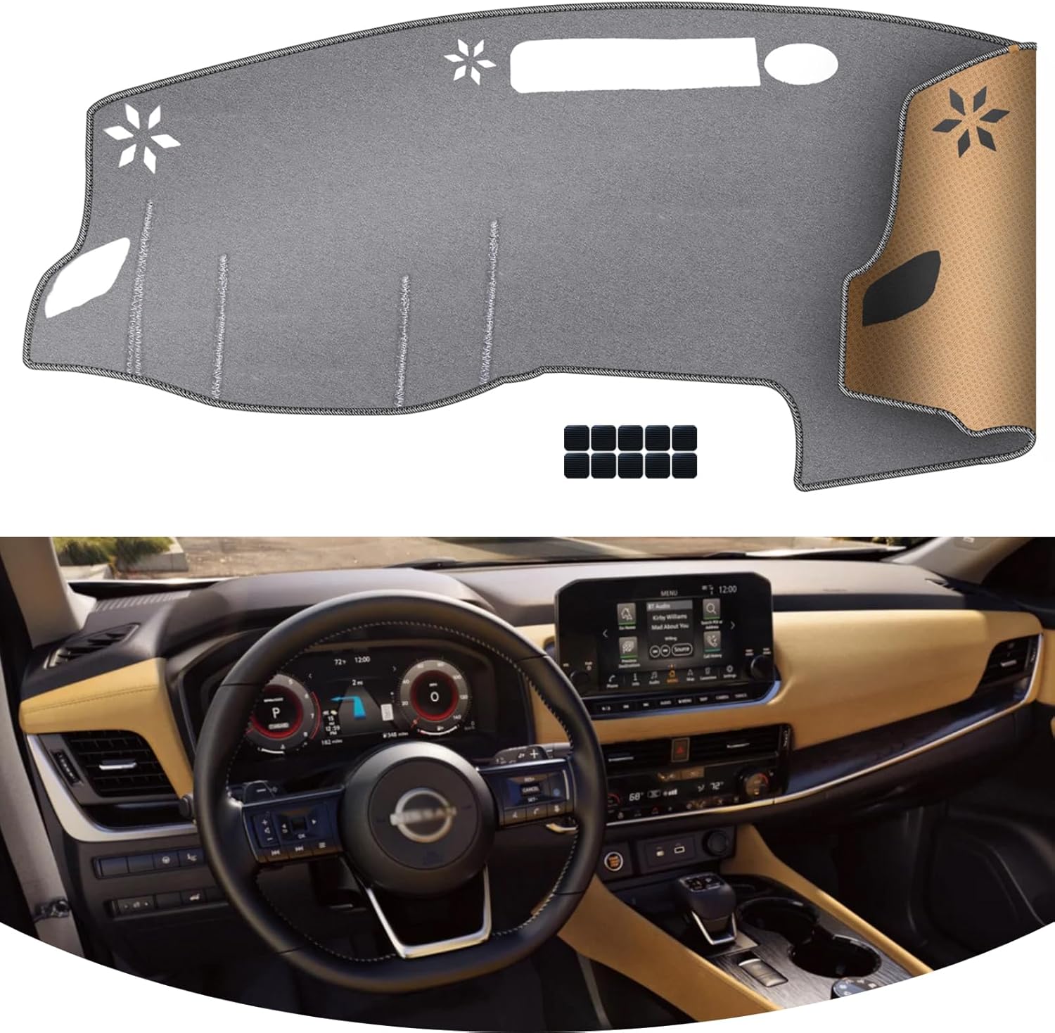 Amazon.com: KEYOOG Dashboard Cover Dash Mat Fit for Ni-ssan Rogue 2024 ...