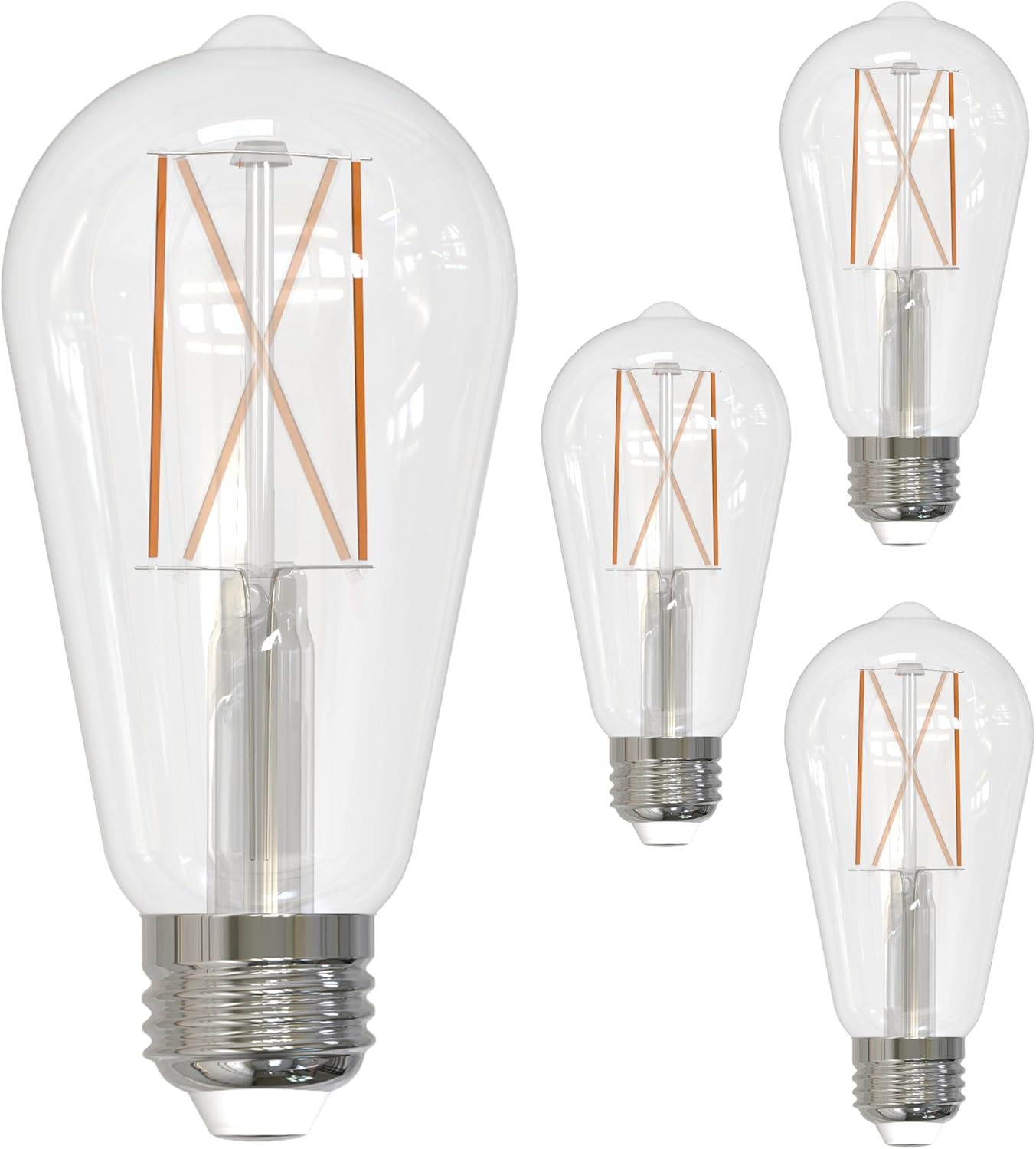 Diodesy- Vintage ST18 LED Edison Bulbs Pack of 4 Dimmable 8.5W (60W ...