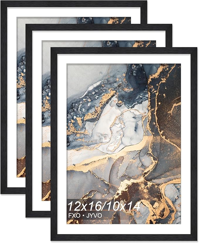 Amazon.com - Fxojyvo Engineered Wood Black 12 x 16 Frame Set of 3 ...