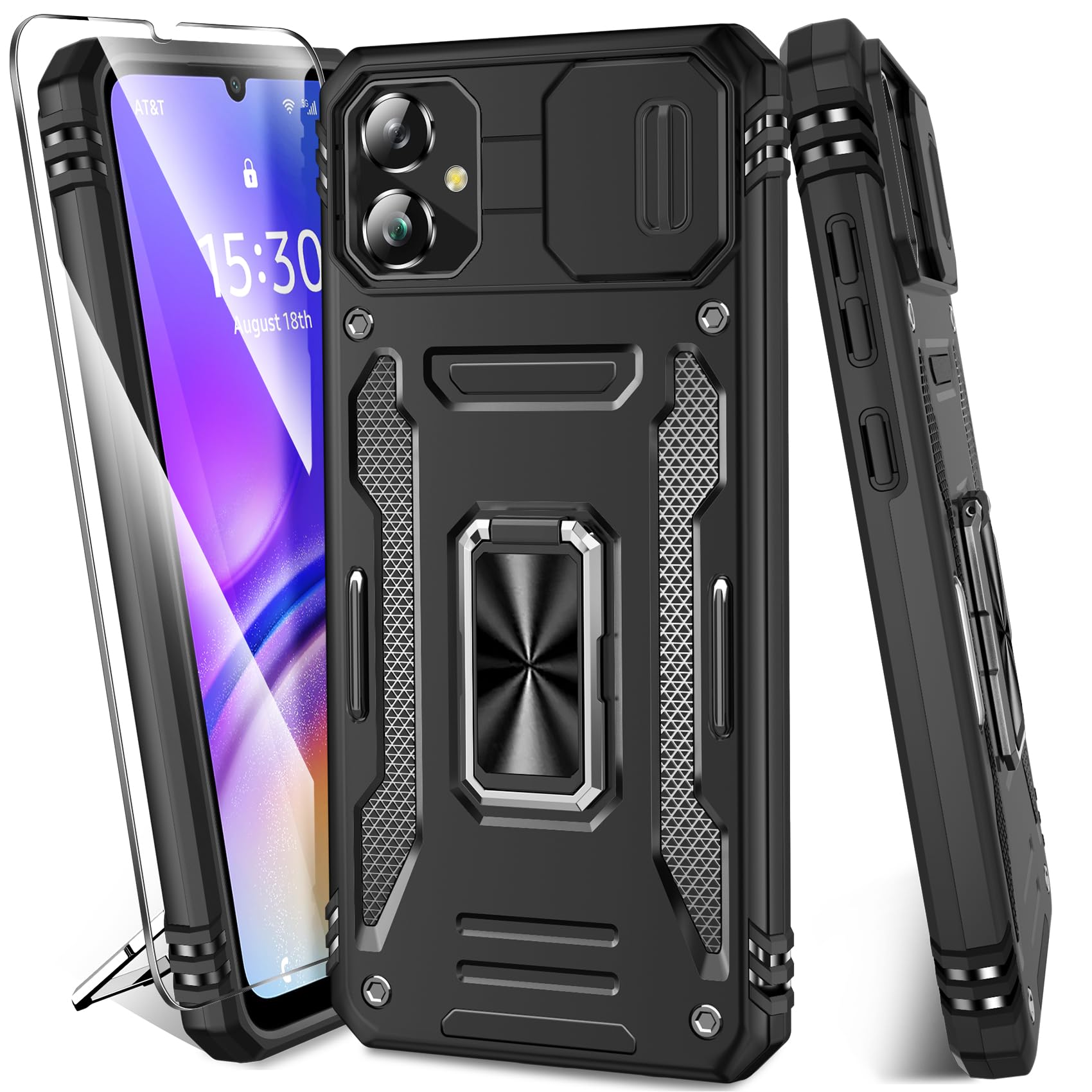 DMDMBATH for Samsung Galaxy A05 Case with Screen Protector+Slide Camera ...