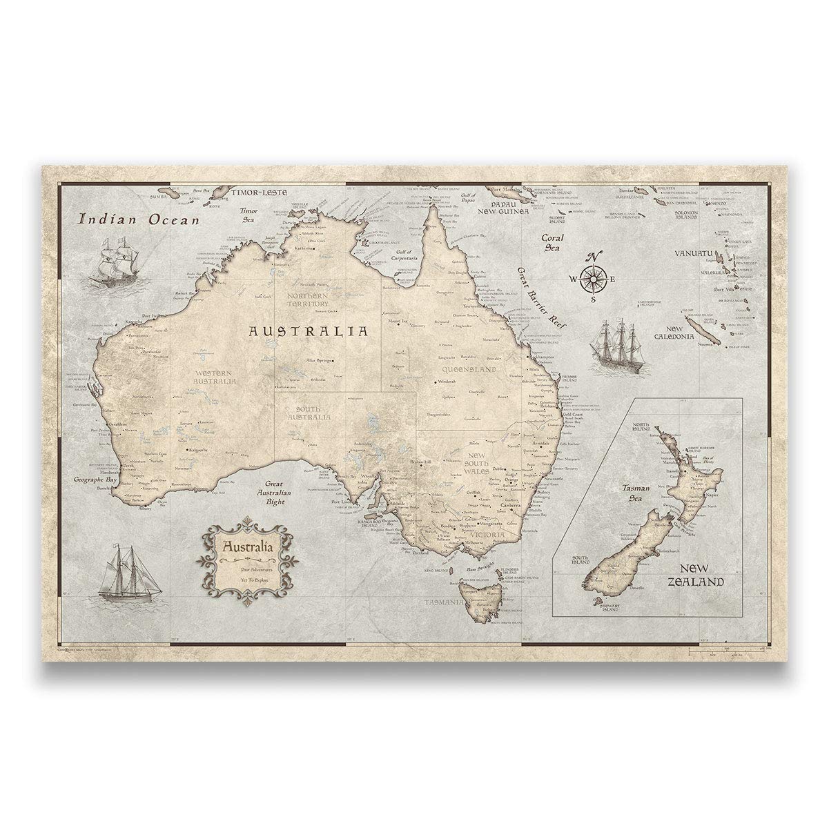 Push Pin Australia Map Board - With Push Pins to Mark Australia Travel ...