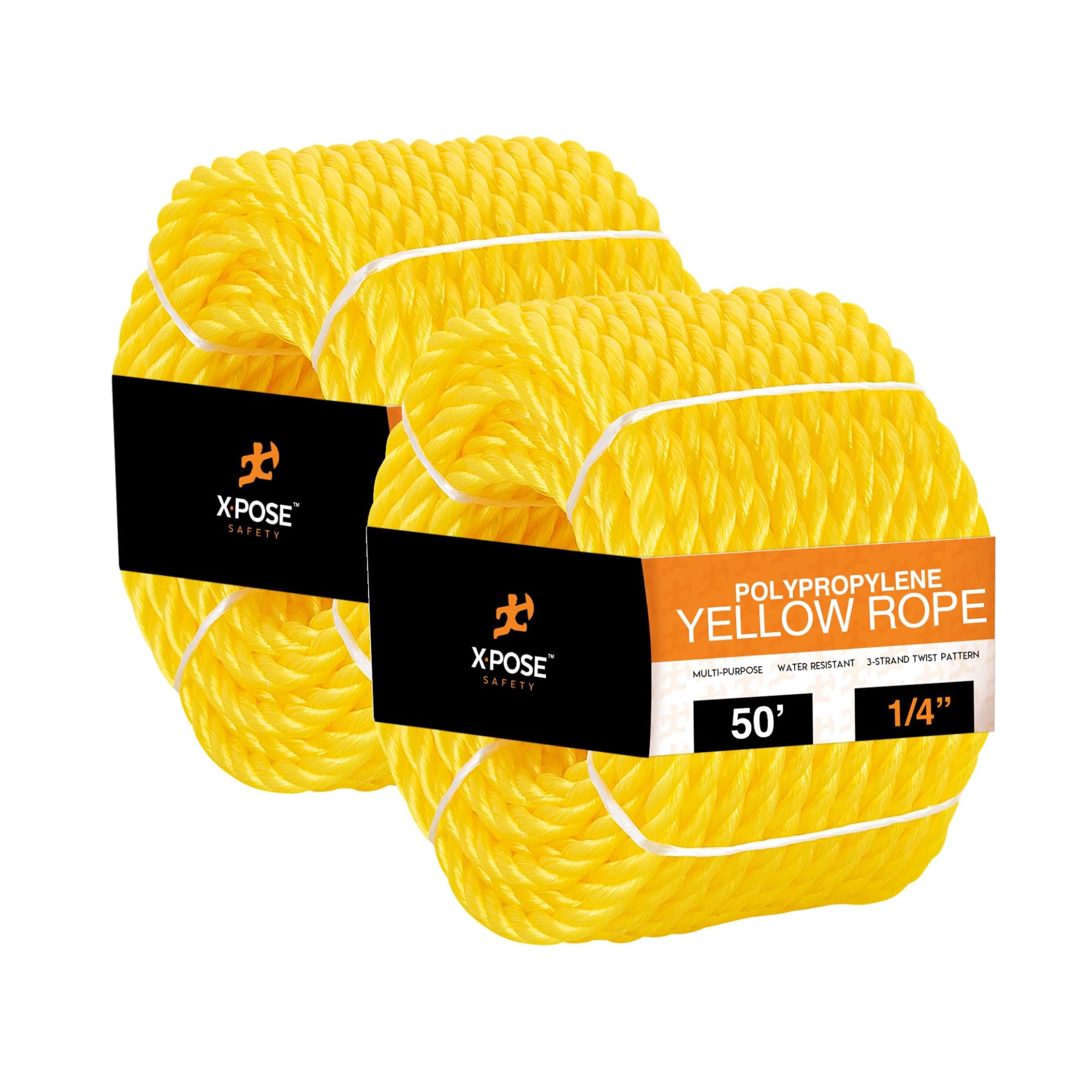 Snapklik.com : Yellow Twisted Polypropylene Rope - 1/4" Floating Poly ...