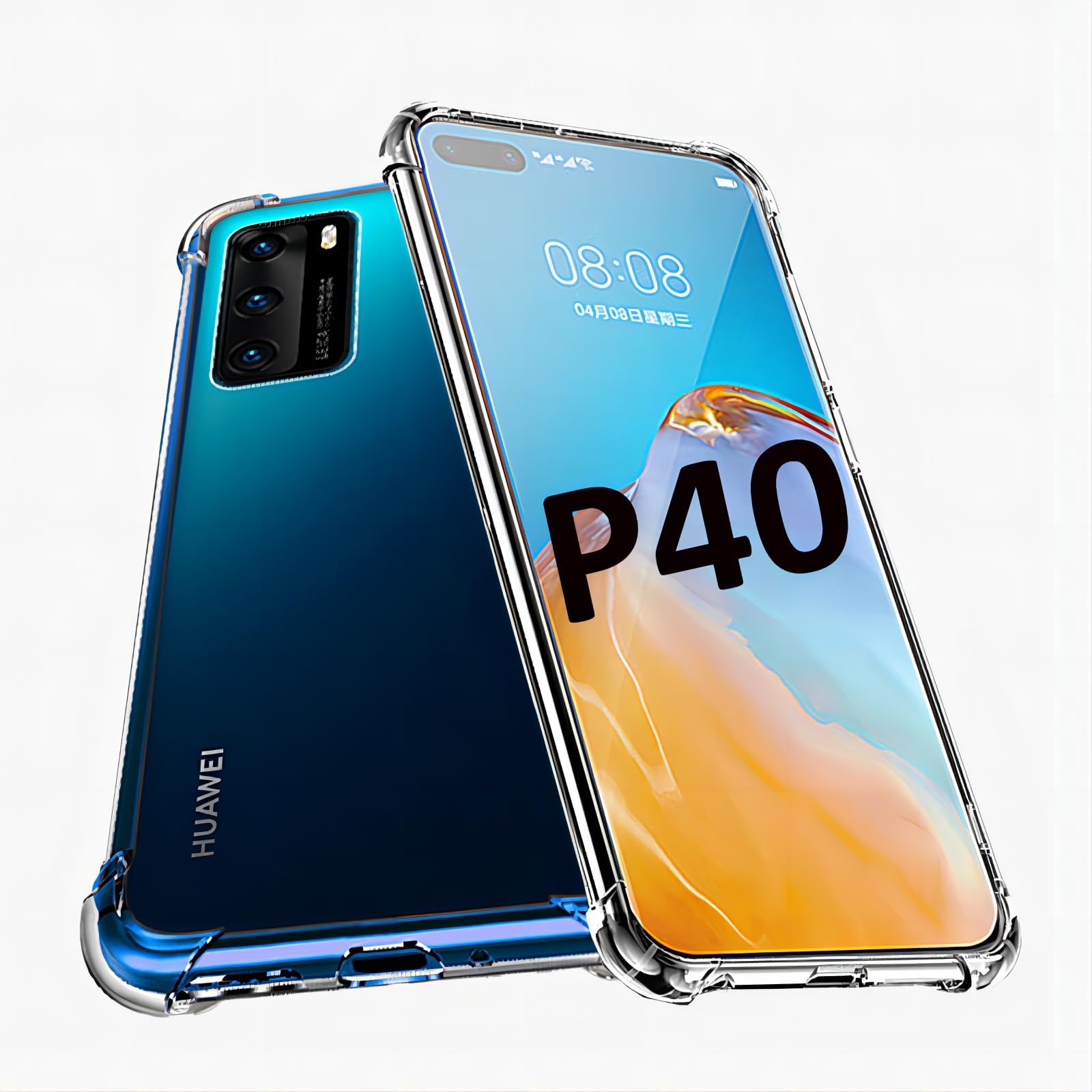 Kepuch Silklike Funda para Huawei P40 - Case Carcasa Placa de Metal Incorporada para Huawei P40 ...