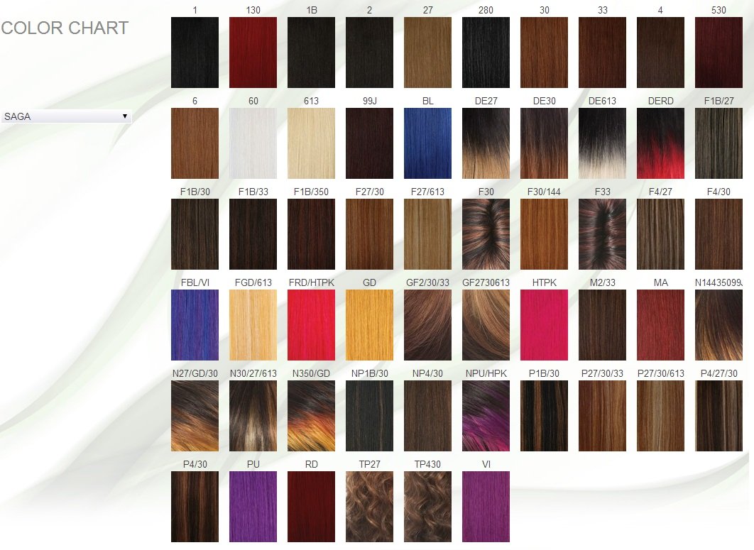 Remy Saga Hair Color Chart