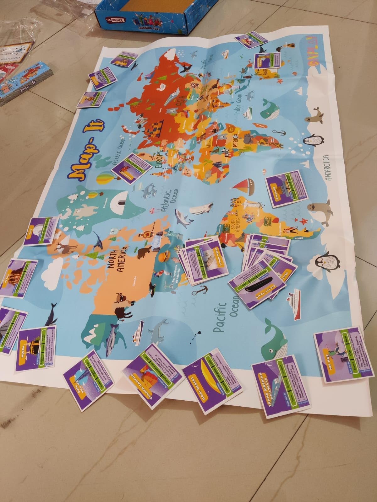 Buy OnPlay Map-It World Map Board Game | Educational Toys for Kids 5 ...