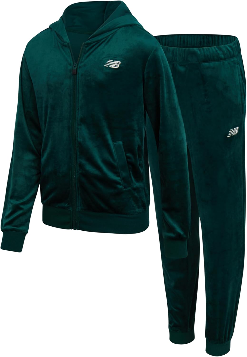 Brandclub - New Balance Active Girls Sweat Set - 2 Piece Velour Zip Up ...
