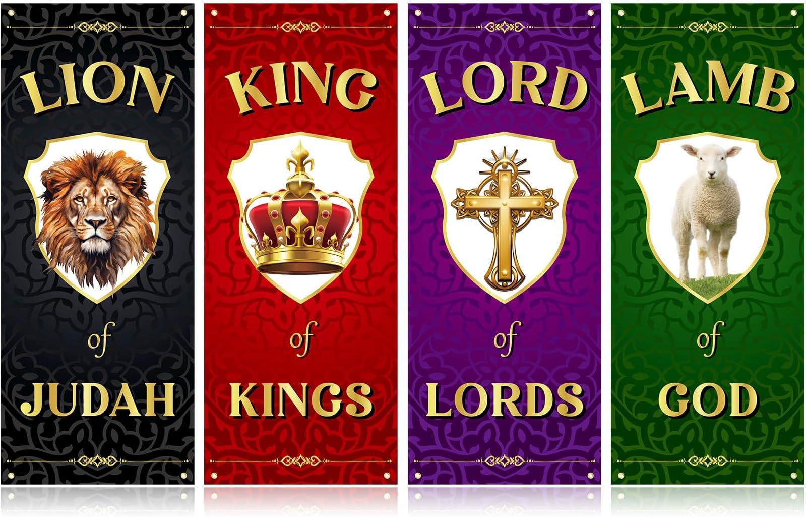 Amazon.com: Hosuly 4 Pcs Church Banners with Scripture Church Sanctuary ...