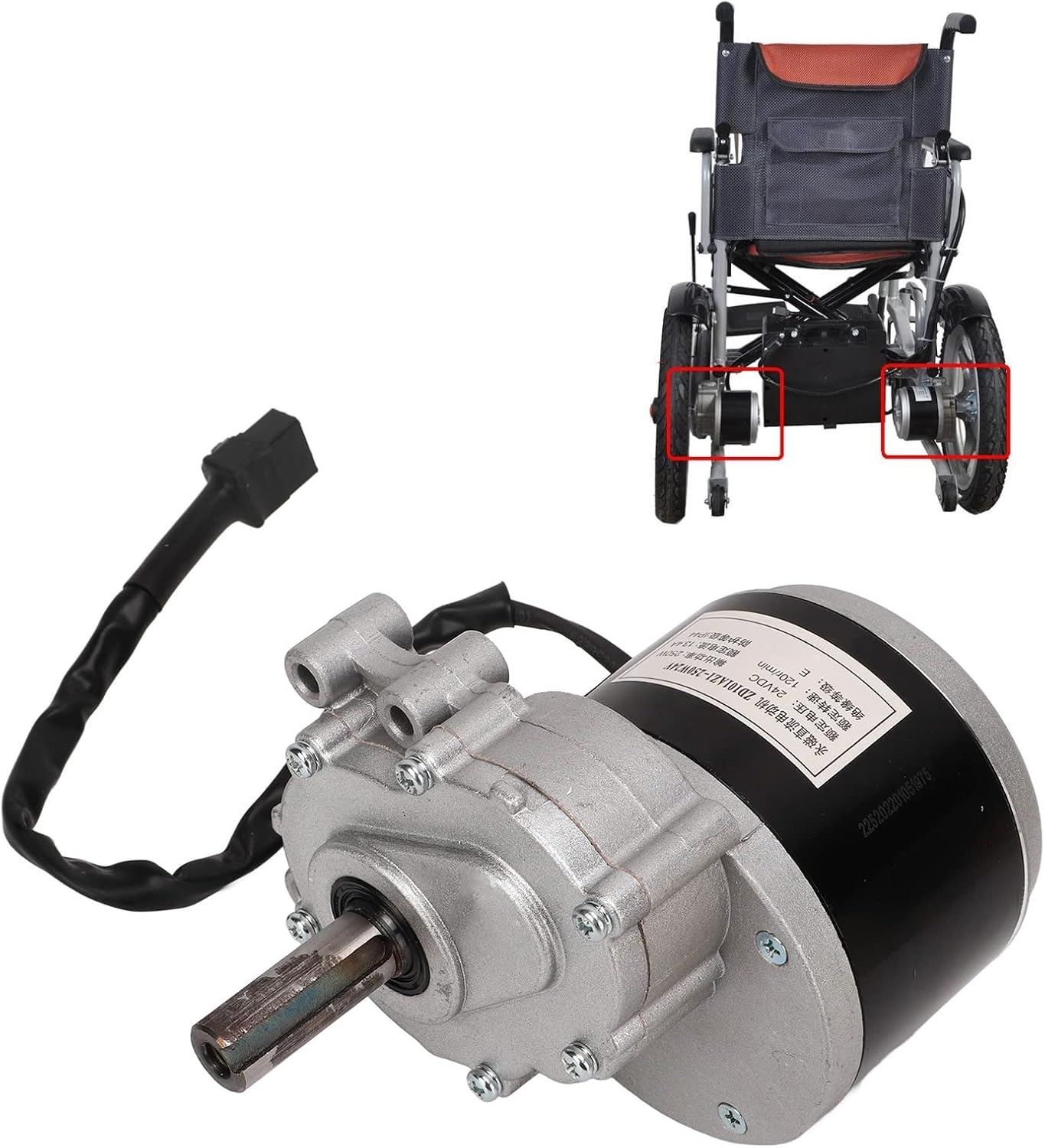 Topyond 24V DC Electric Motor for Wheelchair, 250W 120r/min Wheelchair ...