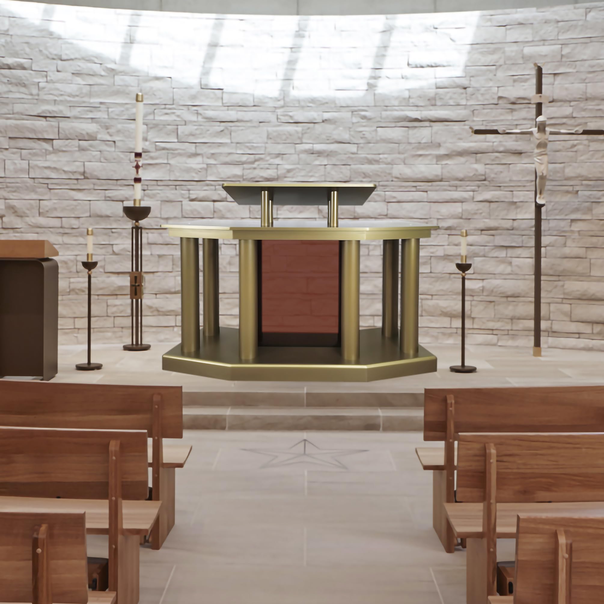 Church Pulpit Interior Design Oak Hexagonal Pulpit Lectern