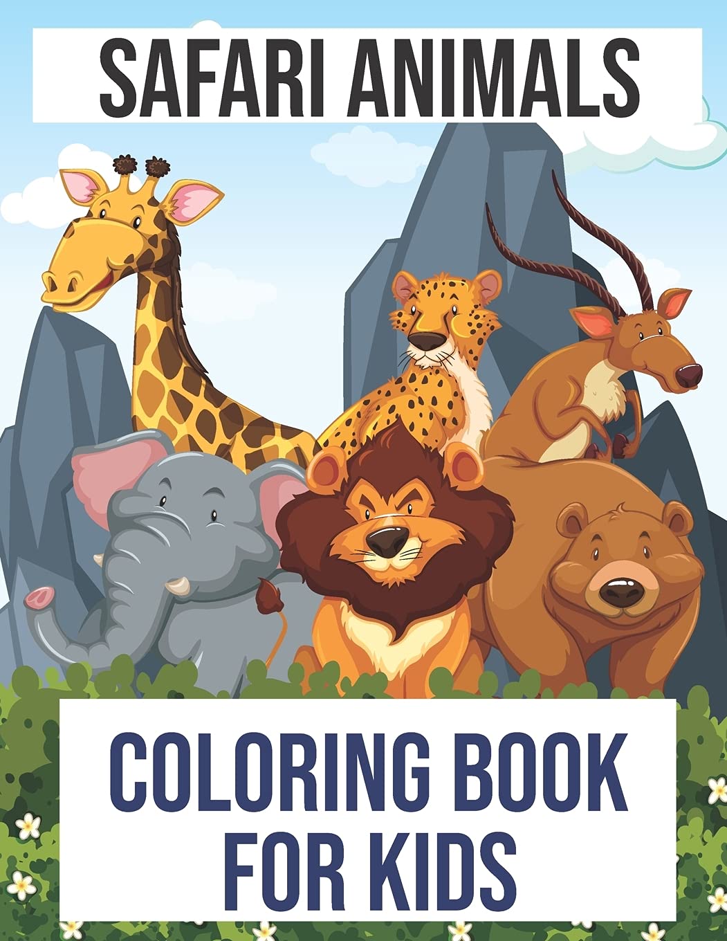 Safari Animals Coloring Book For Kids: Wild Animals Coloring Books for ...