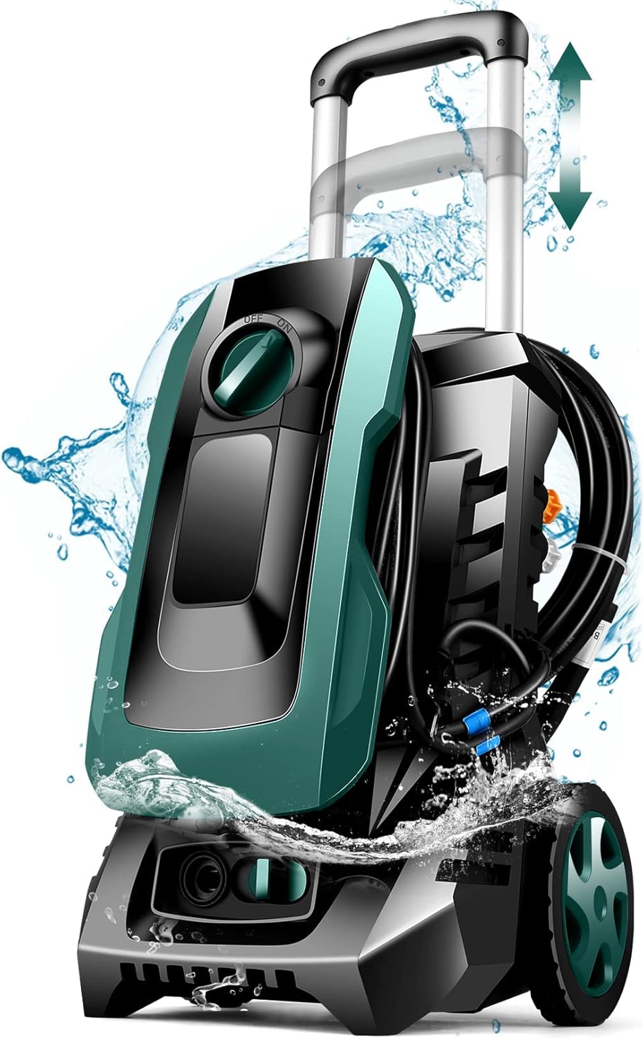 COOCHEER 150Bar Pressure Washer 1800W 420l/h Electric Jet Washer with ...