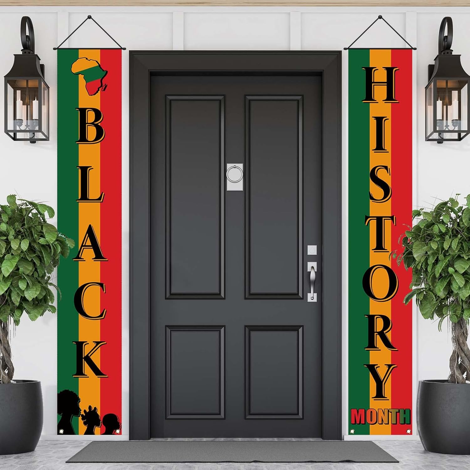 Amazon.com: Happy Black History Month Porch Banner African American ...