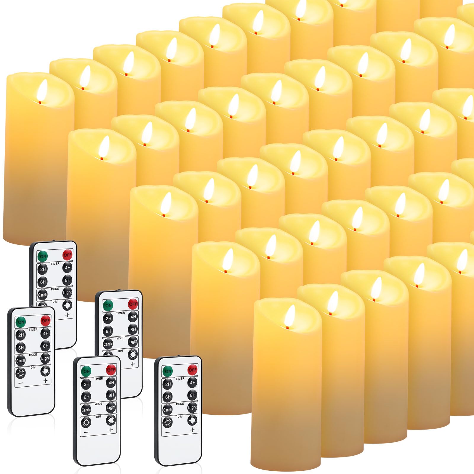 50 Pcs Flameless Flickering Candles Bulk LED Candles Battery Operated ...