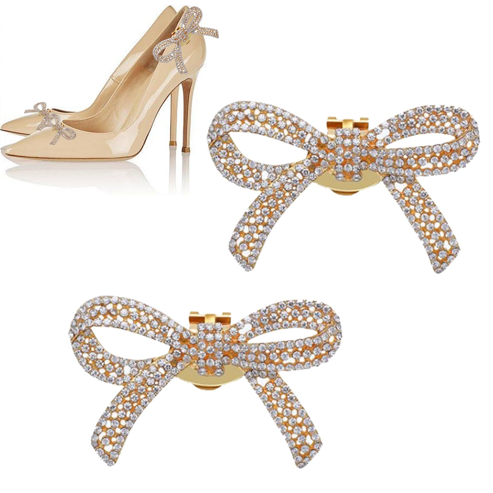 NCOALE Shoe Jewellery, Pack of 2 Wedding Shoe Clips, Women's Bridal ...