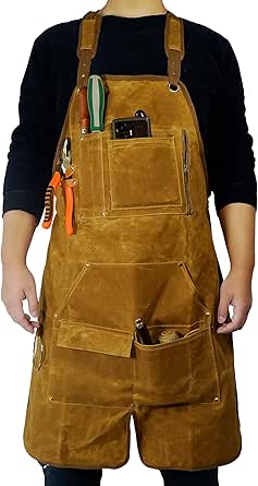 Amazon.com: runfider Wood working garden aprons for men with 9 Tool ...