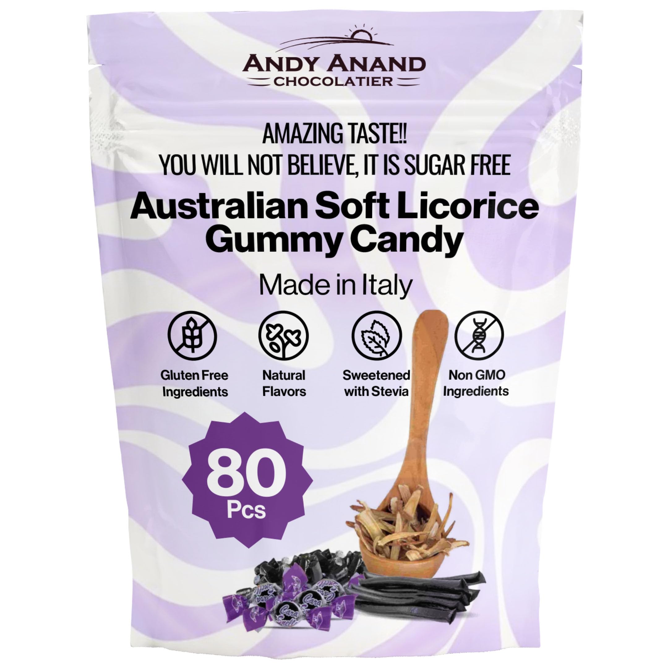 Amazon.com : Andy Anand Sugar Free Soft Australian Licorice Gummy ...