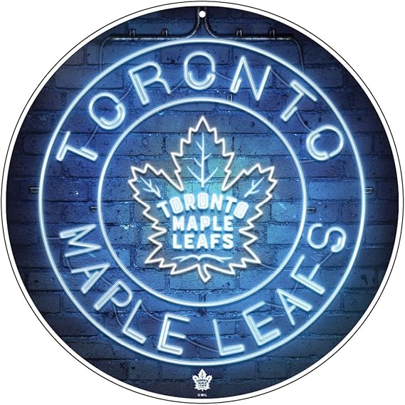 Toronto Maple Leafs - 22" Round Sign Neon Logo, Street Signs - Amazon ...