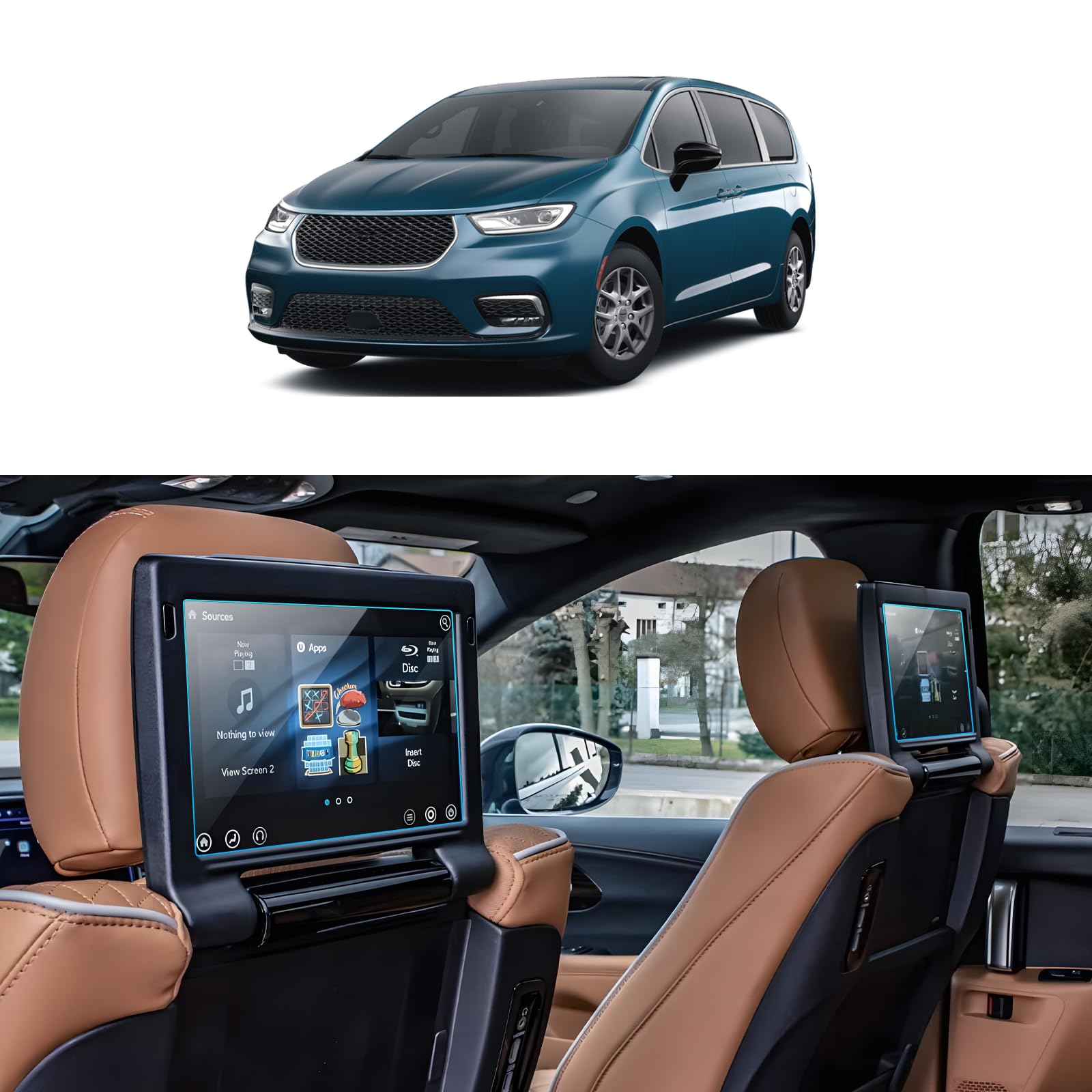 Amazon.com: LANTU 2PCS Car Screen Protector for Chrysler Pacifica 2018 ...