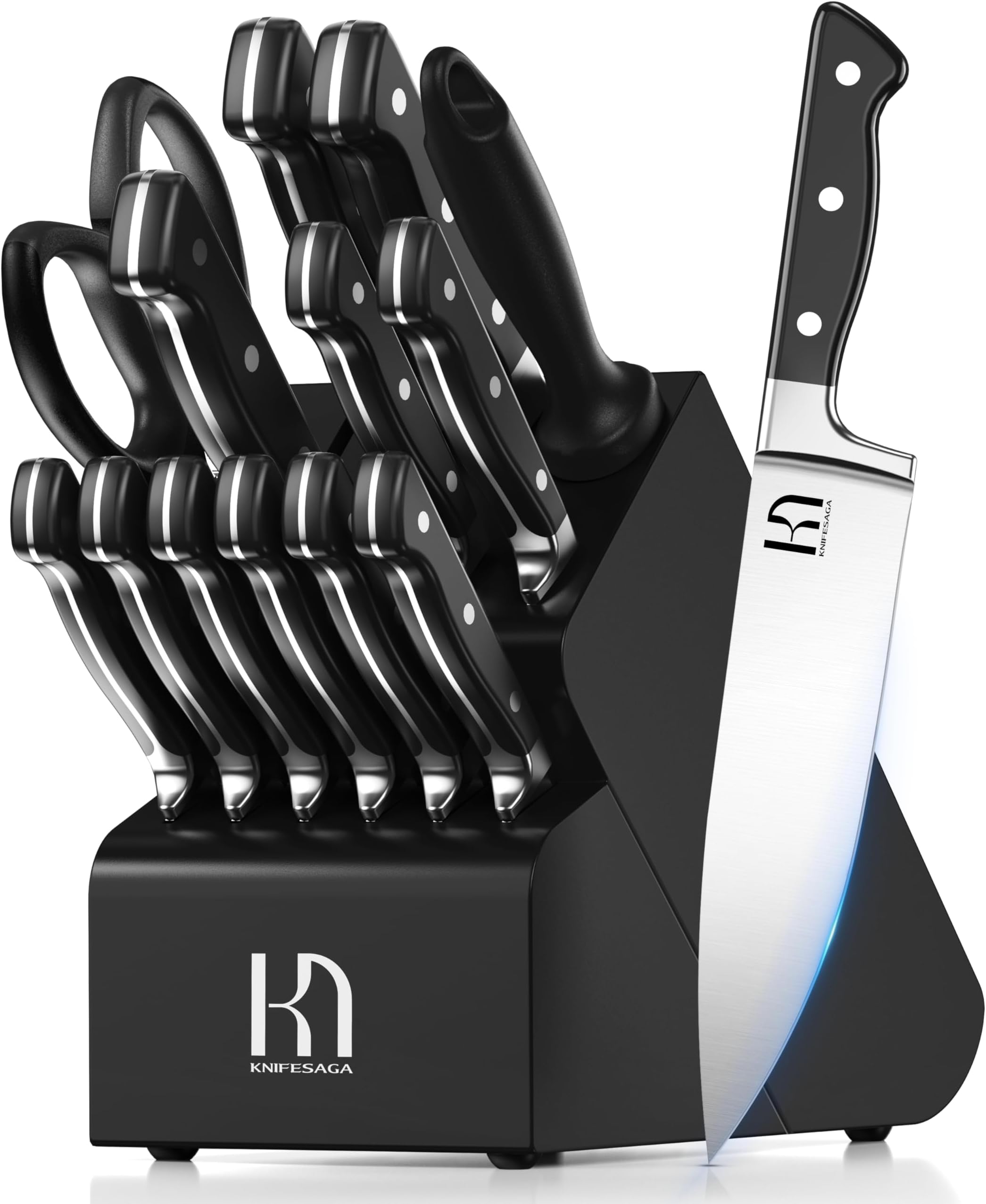 Amazon.com: Babish High-Carbon 1.4116 German Steel 15 Piece Full Tang ...