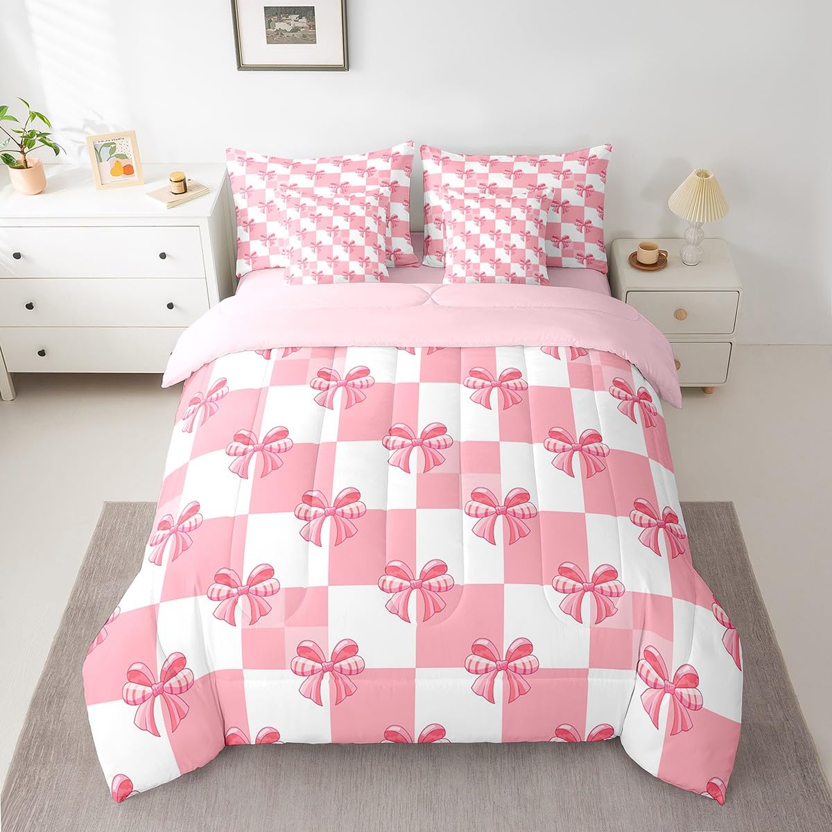 Amazon.com: Feelyou Bowknot Bedding Set Twin Size Dreamy Princess Style ...