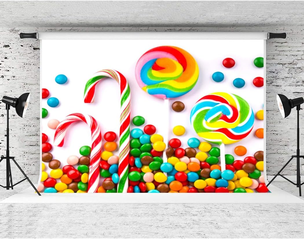 Amazon.com : Candy Backdrop Lollipop Sweets Photography Backgrounds ...