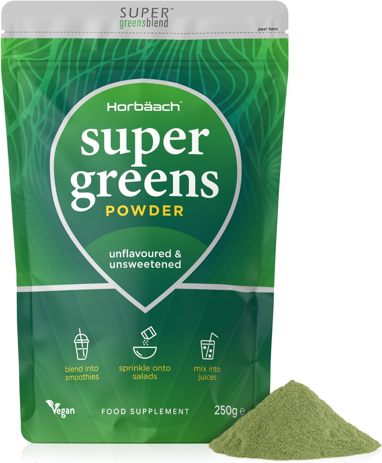 Super Greens Powder | 250g | 50 Servings | 6 Superfood Vegan Blend ...