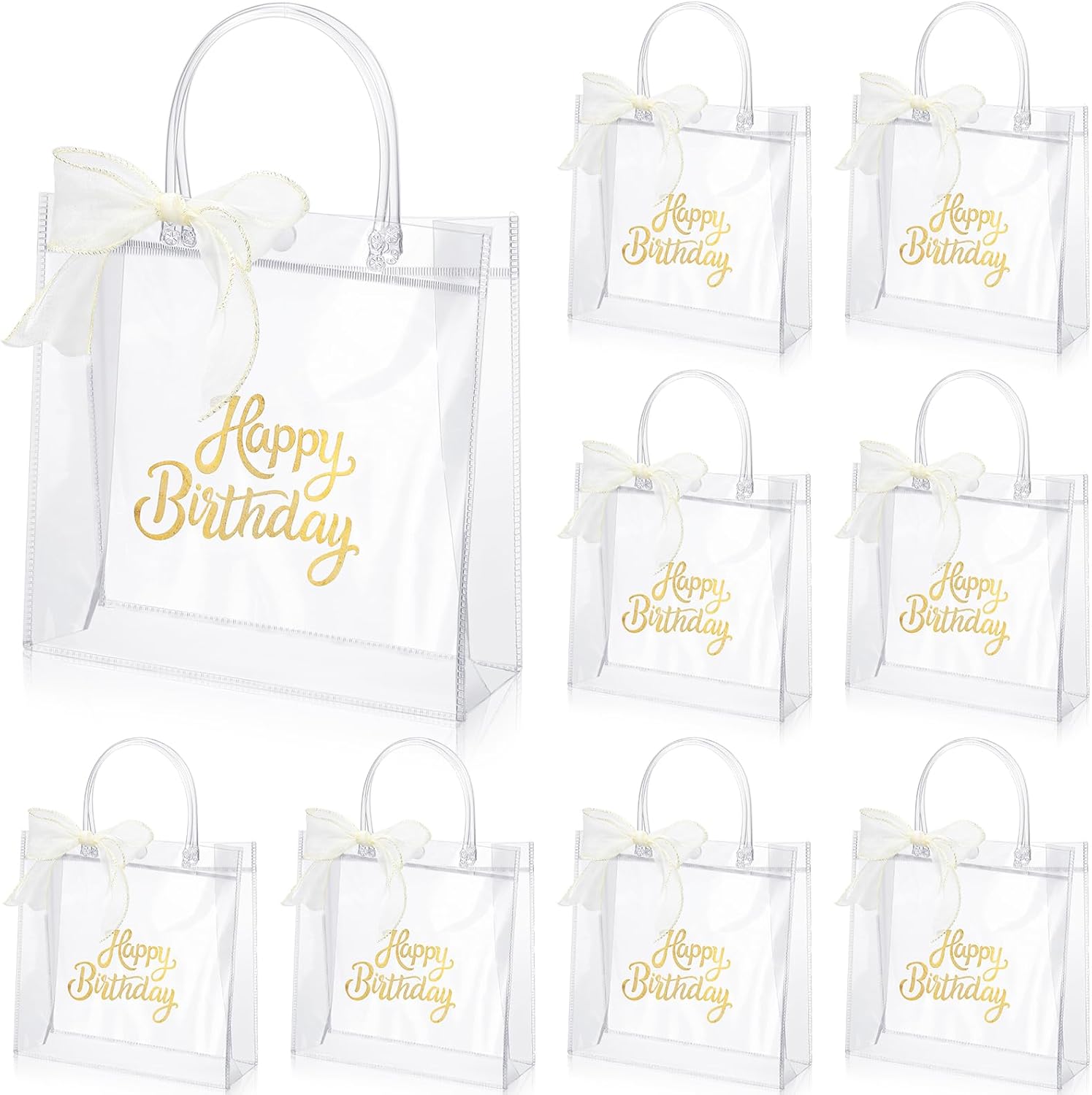 Amazon.com: Hosuly 24 Pcs Valentine‘s Day Clear PVC Gift Bags with ...
