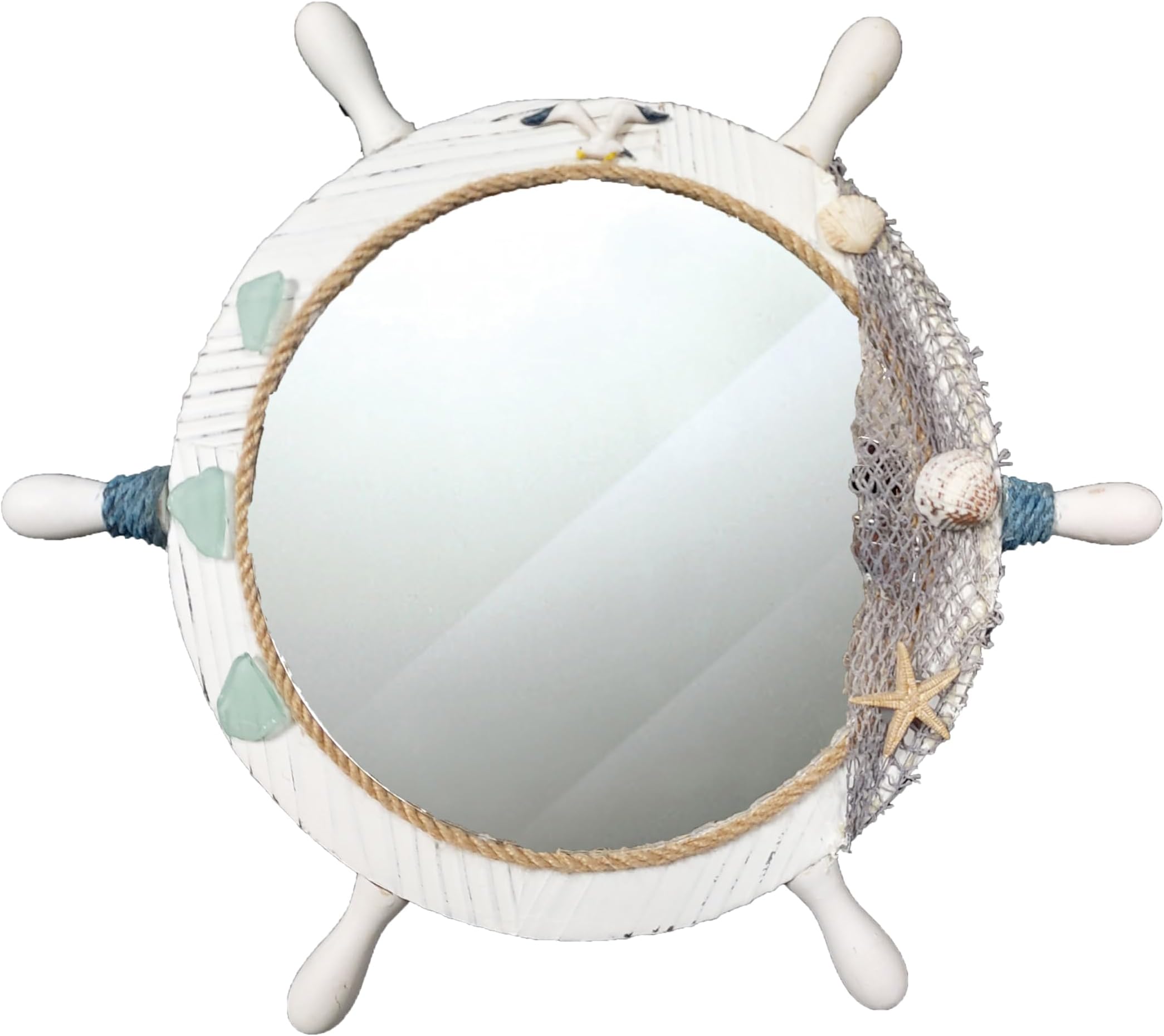 Amazon.com: Kalalou Vertical Fish Mirror with Rope Hanger, One Size ...