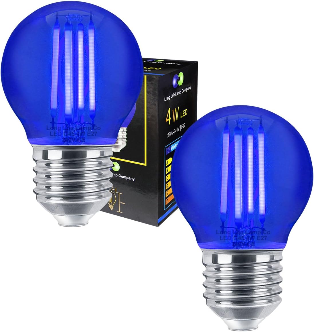 Bright 5w LED Coloured GLS Light Bulb Blue E27 Edison Screw Fitting ...